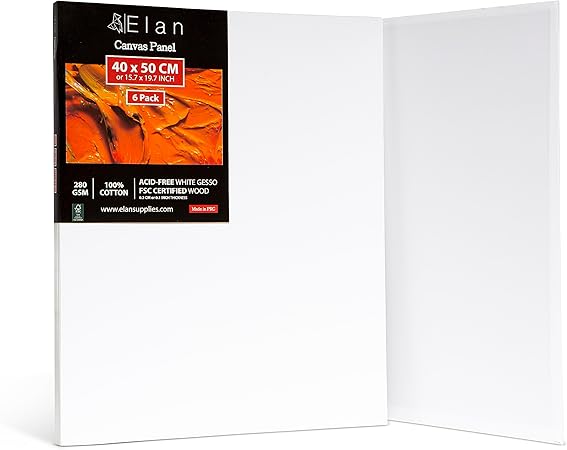 Amazon.com: Elan Cotton Canvas Panels 16x20, 6-Pack Canvas Boards for ...