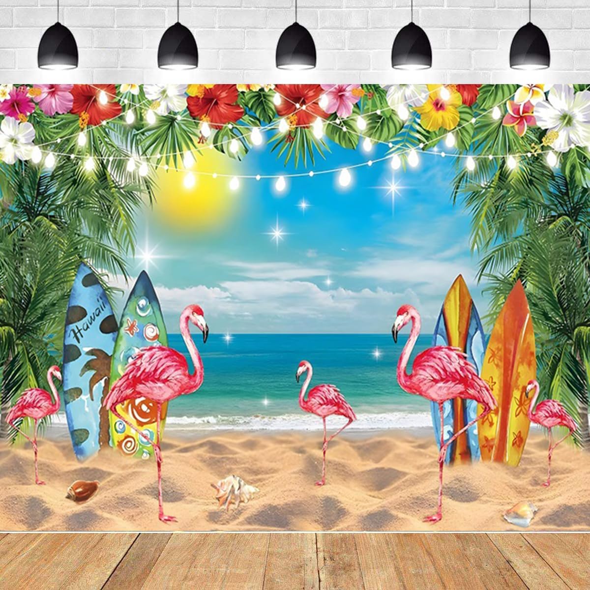 Amazon.com : 10×8ft Summer Hawaiian Beach Backdrop Tropical Hawaii ...