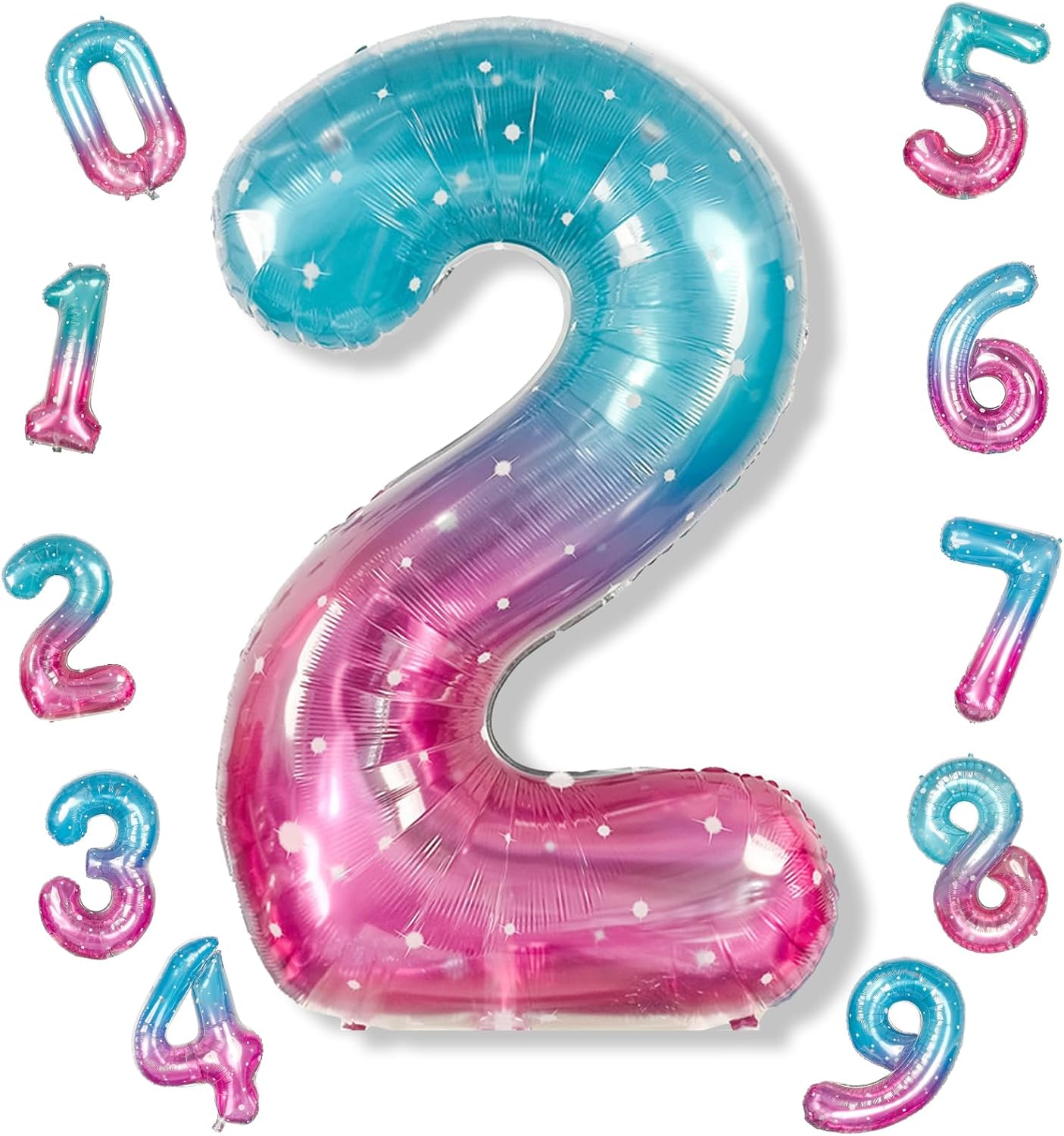 Amazon.com: Mermaid 2 Balloons, 40 Inch Giant Rainbow Starry Helium ...