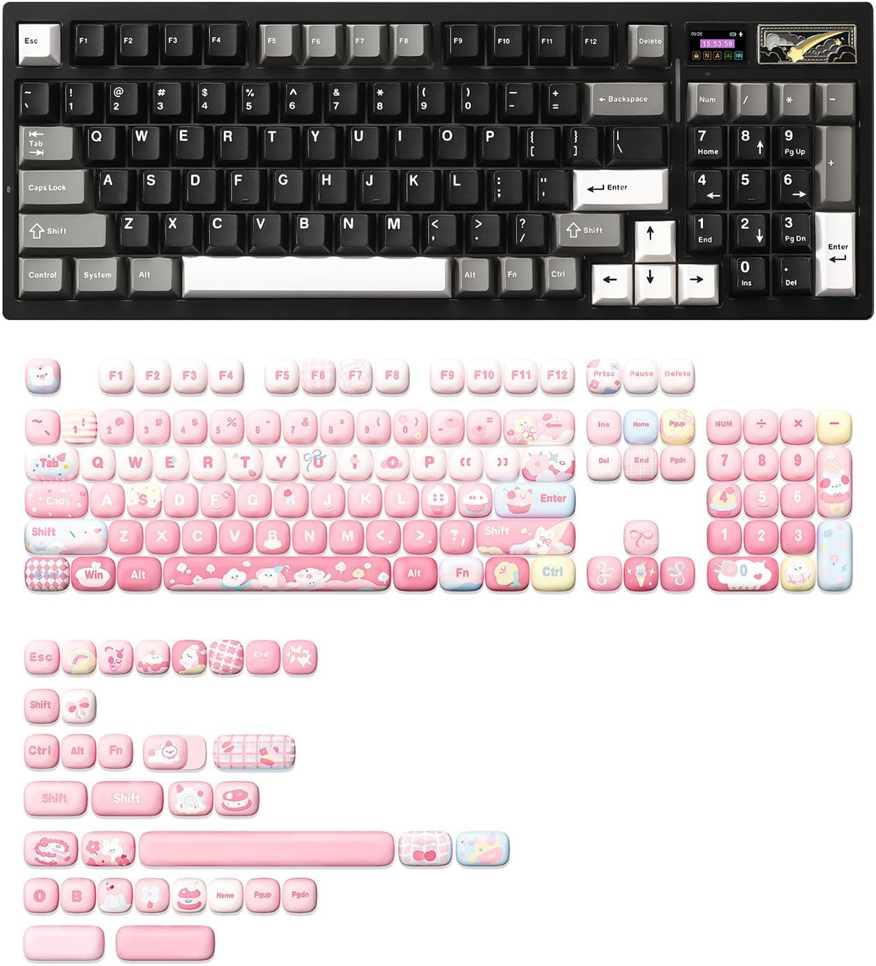Amazon.com: YUNZII IF99 Wireless Mechanical Gaming Keyboard(Black ...