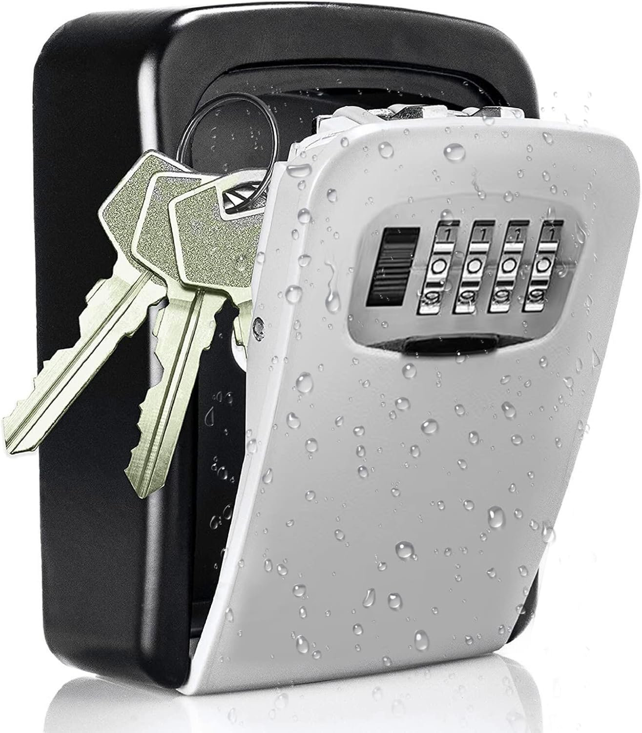 Eilin Security Key Lock Box 4 Digit Combination for House Wall Indoor ...