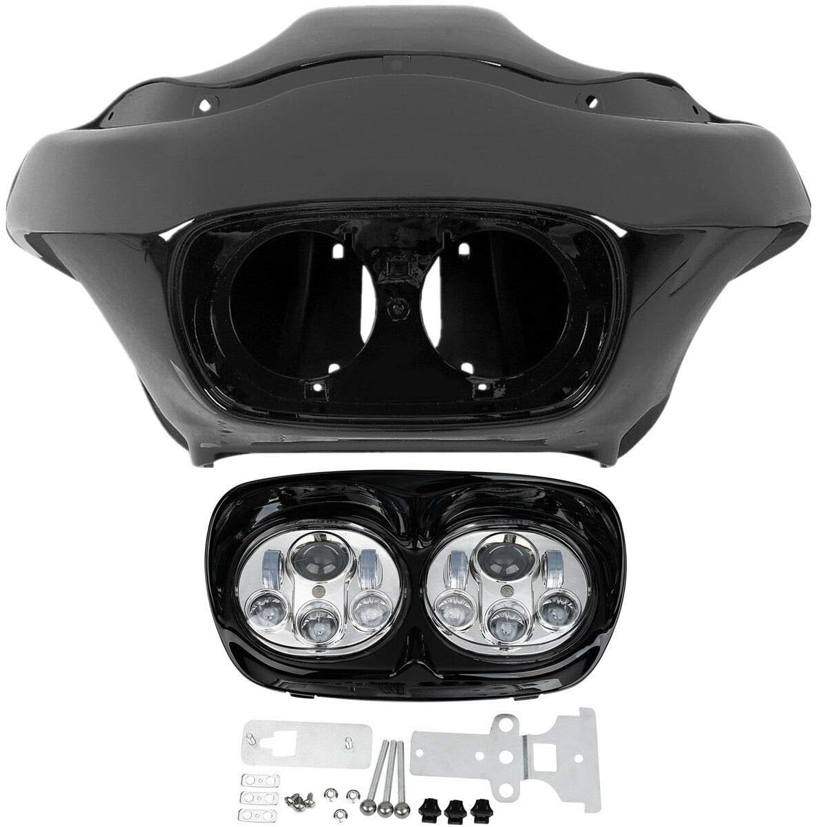 Amazon.com: TCMT Inner Outer Fairing & W/5.75'' Dual LED Headlight Fit ...