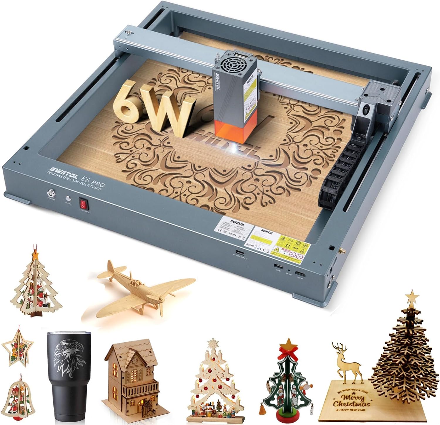 Amazon.com: Laser Engraver 6W, Laser Engraver and Cutter Machine ...