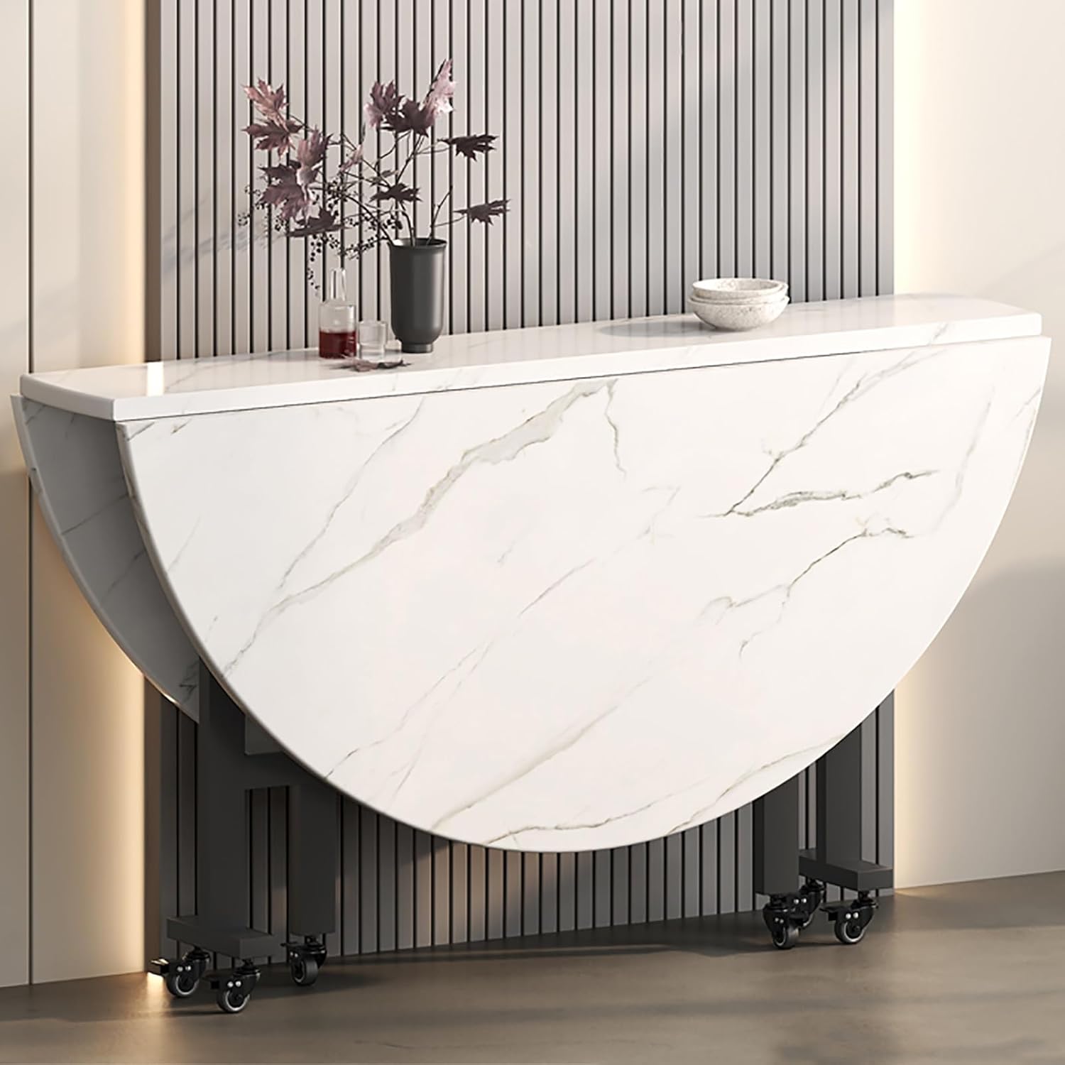 Round Folding Dining Table, Modern Folding Dining Table & Expandable ...