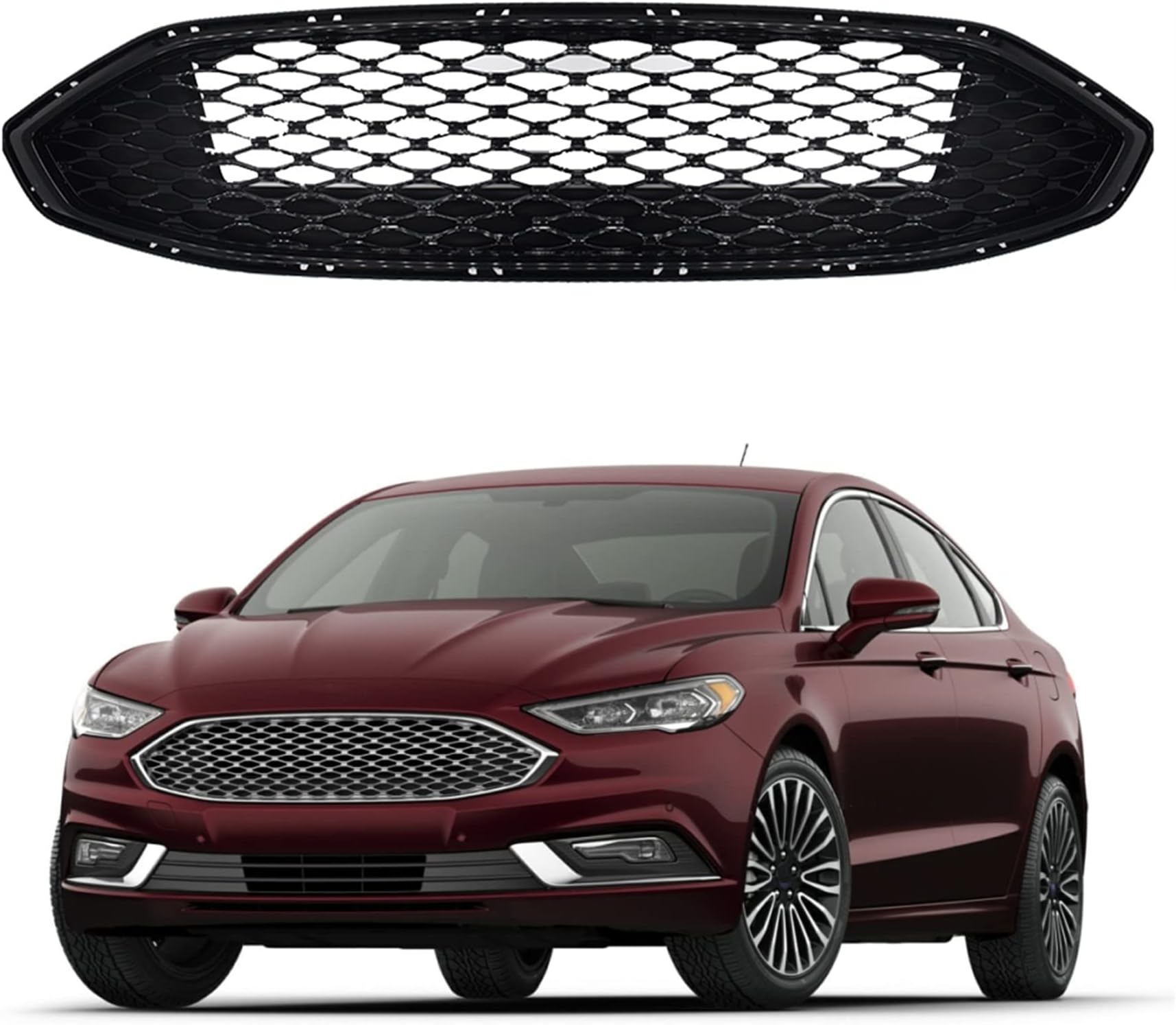 Amazon.com: Front Bumper Grille Replacement Glossy Black Mesh Honeycomb ...