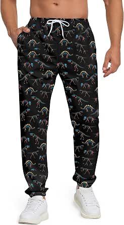 Amazon.com: OPZLPO Men's Sweatpants Cartoon Dinosaur Jogger Pants with ...