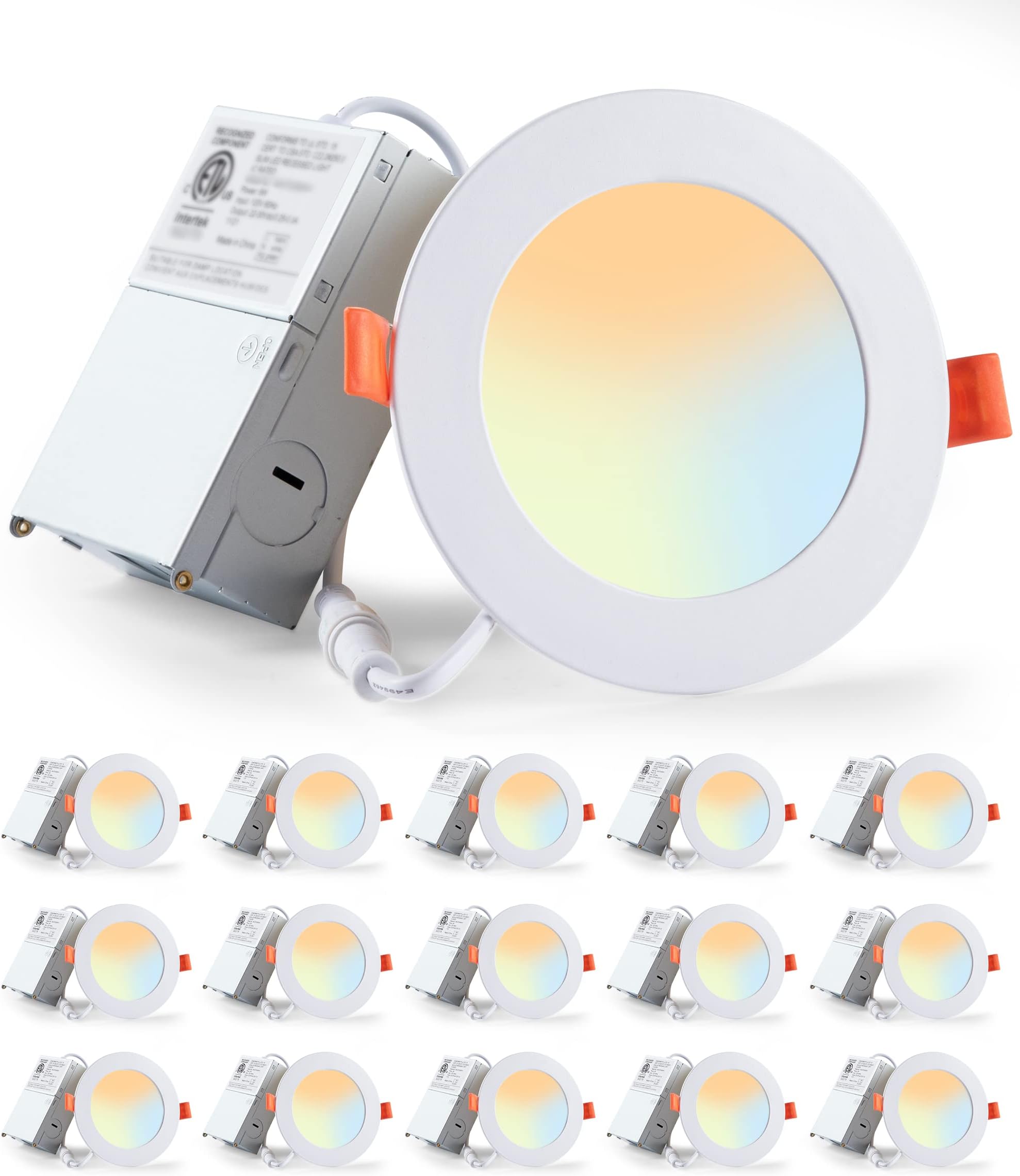 LEDIARY 16 Pack LED Recessed Lighting 4 Inch, 5CCT Slim Pot Light with ...