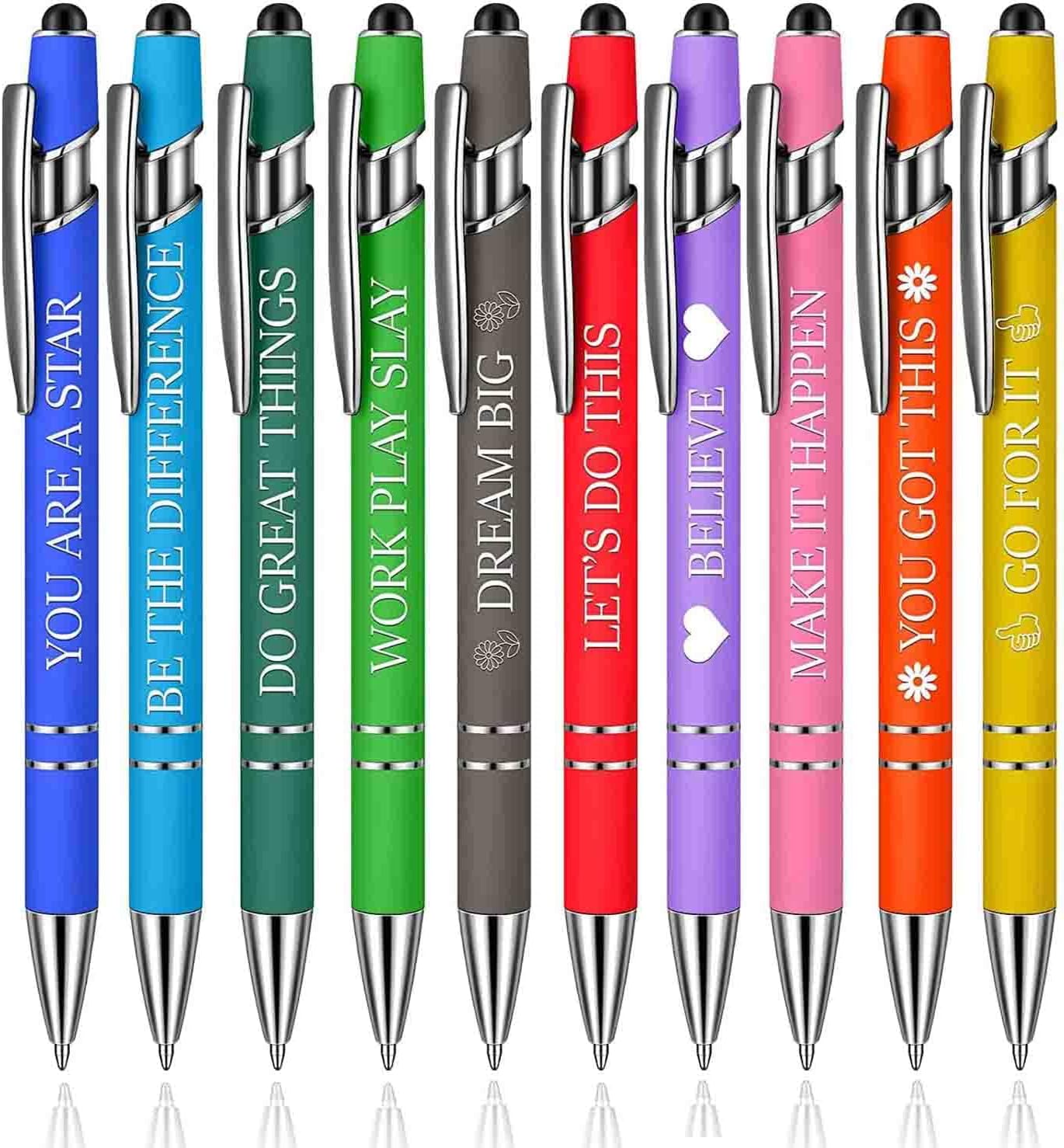 XINYUICEAN 10Pcs Retractable Ballpoint Pens with Stylus Tip ...