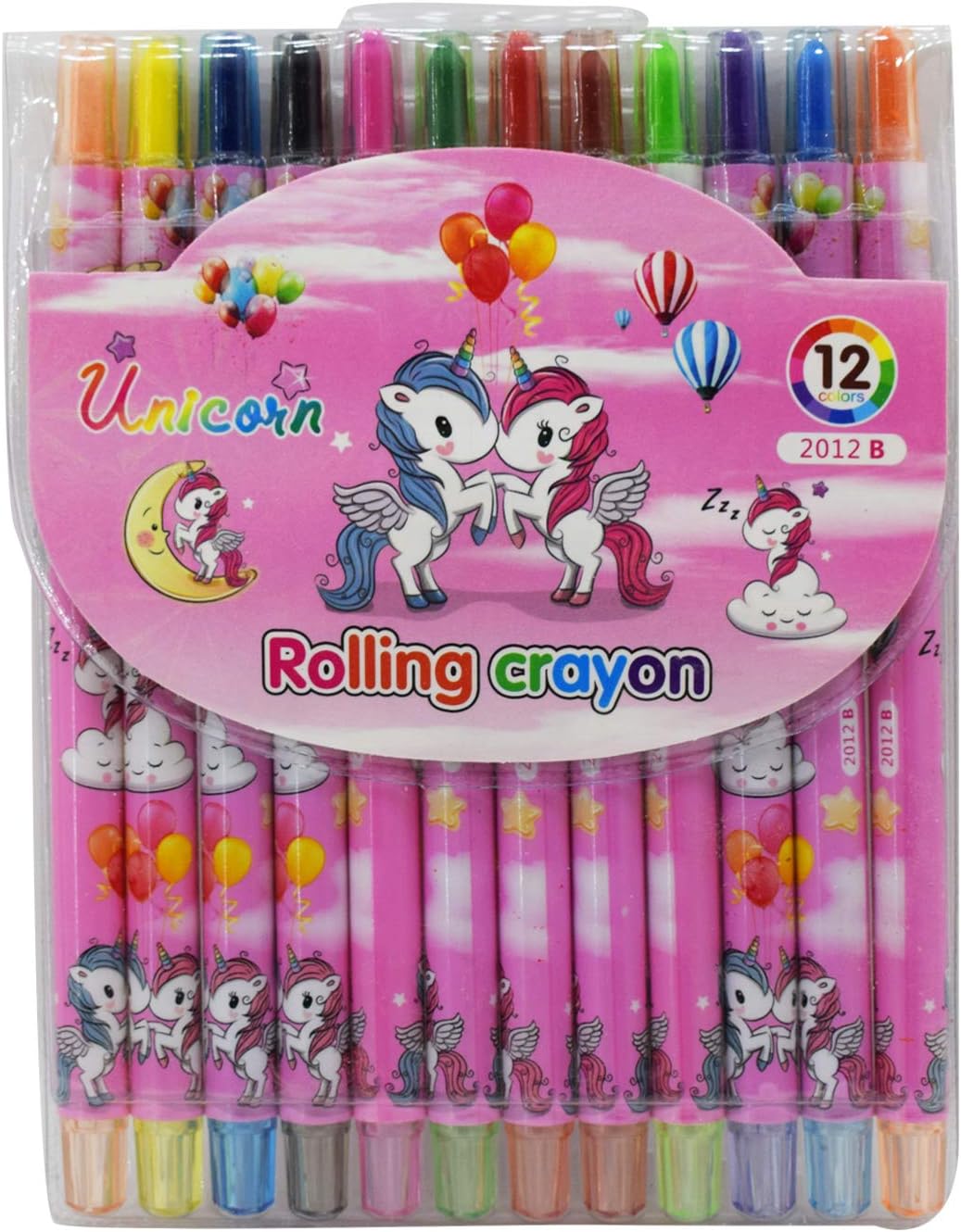 Funcart Unicorn Blue Rolling Crayons for Kids Coloring Crayons for ...