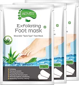 ALIVER 3 Pairs Foot Peel Mask, Efficiently Feet Care Anti Aging Socks ...