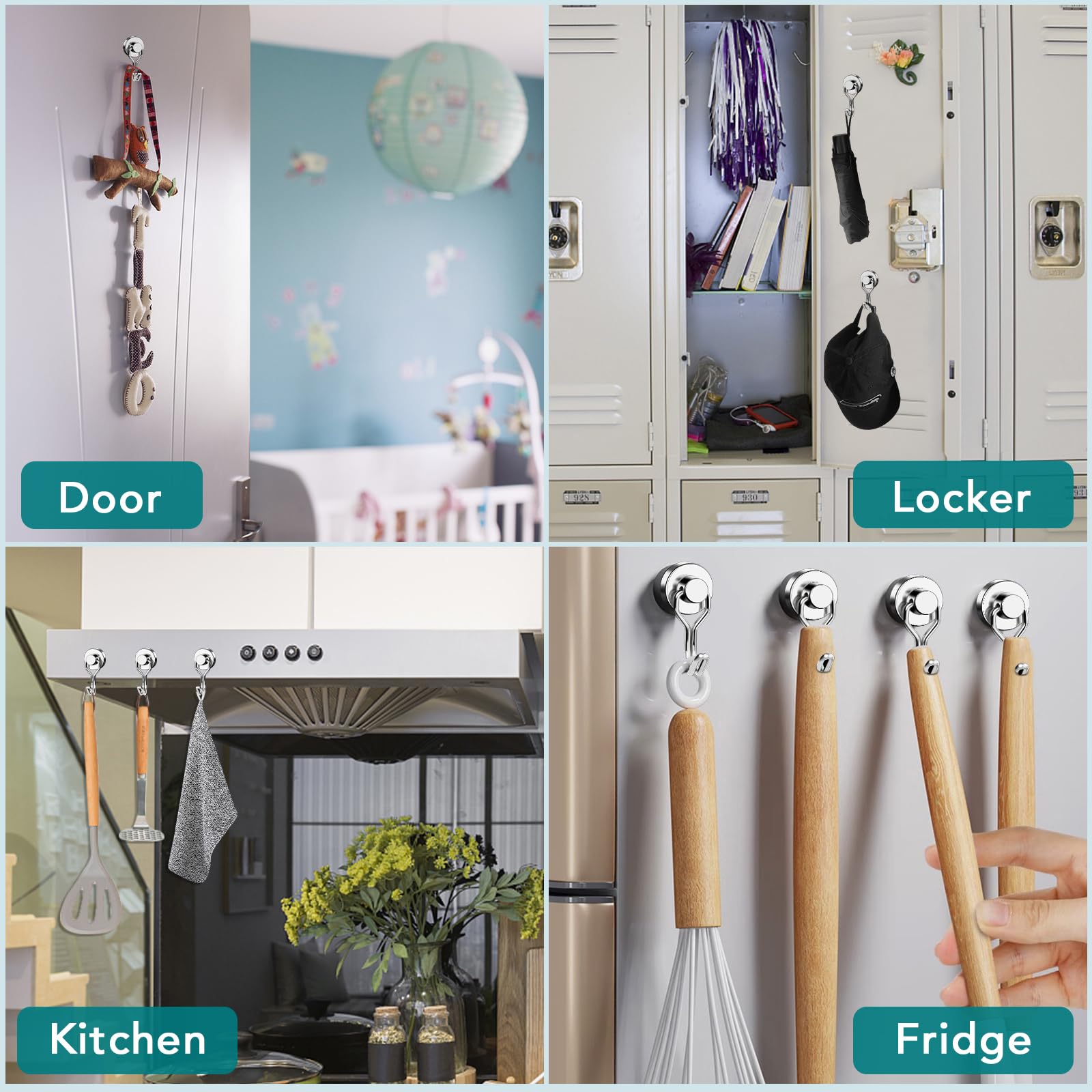 Snapklik.com : TRYMAG Heavy Duty Magnet Hooks, 25LBS Swivel Neodymium ...