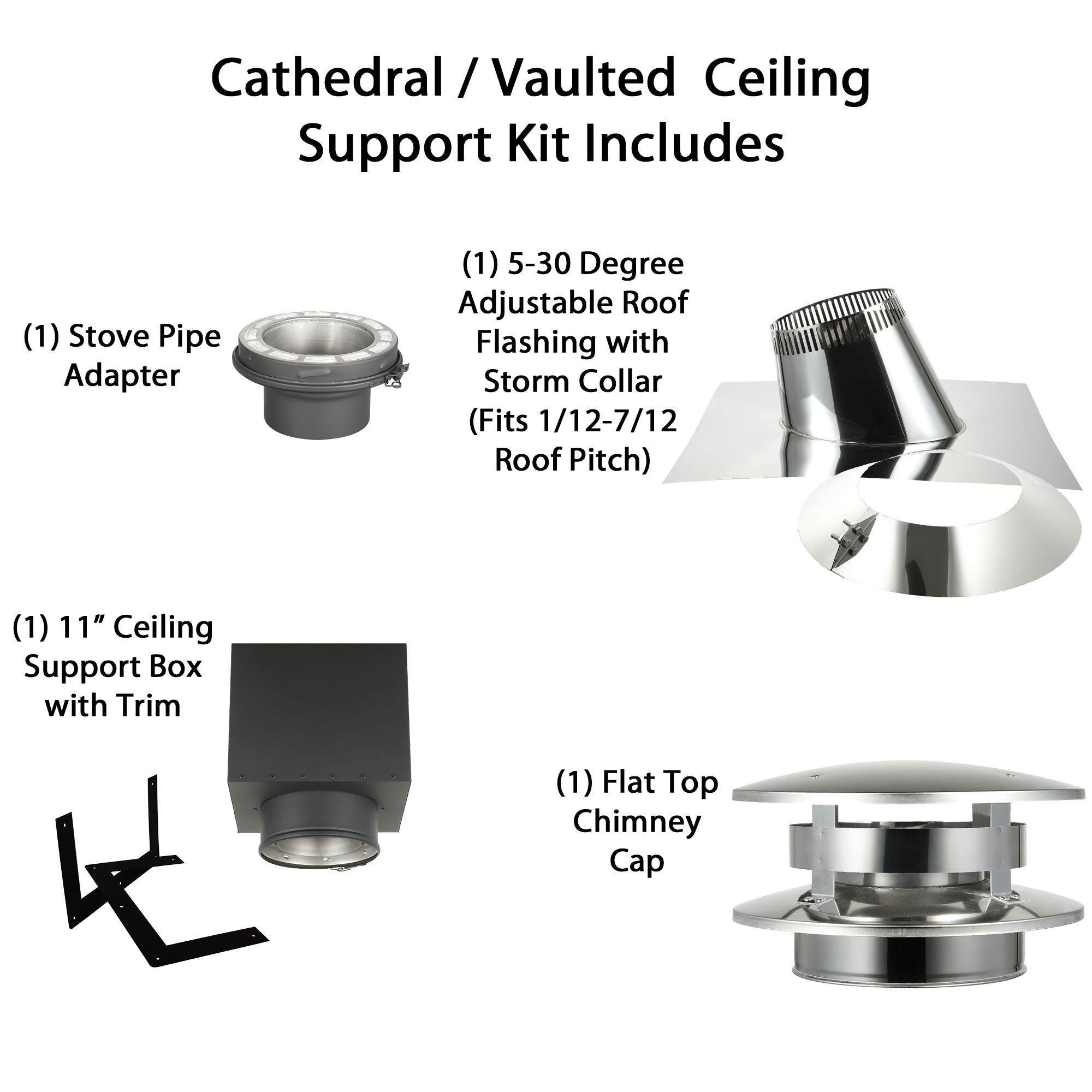 Cathedral Ceiling Wood Stove Chimney Kit 21 Modern Farmhouse Fireplace