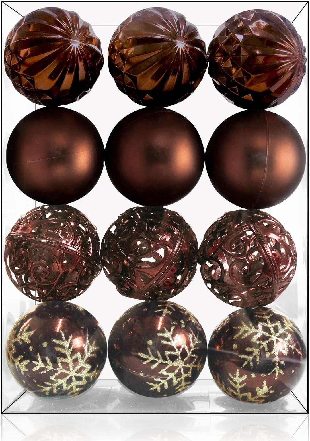 Amazon.com: LANGXUN 36pcs Brown Christmas Tree Decorations Balls, Bolas ...