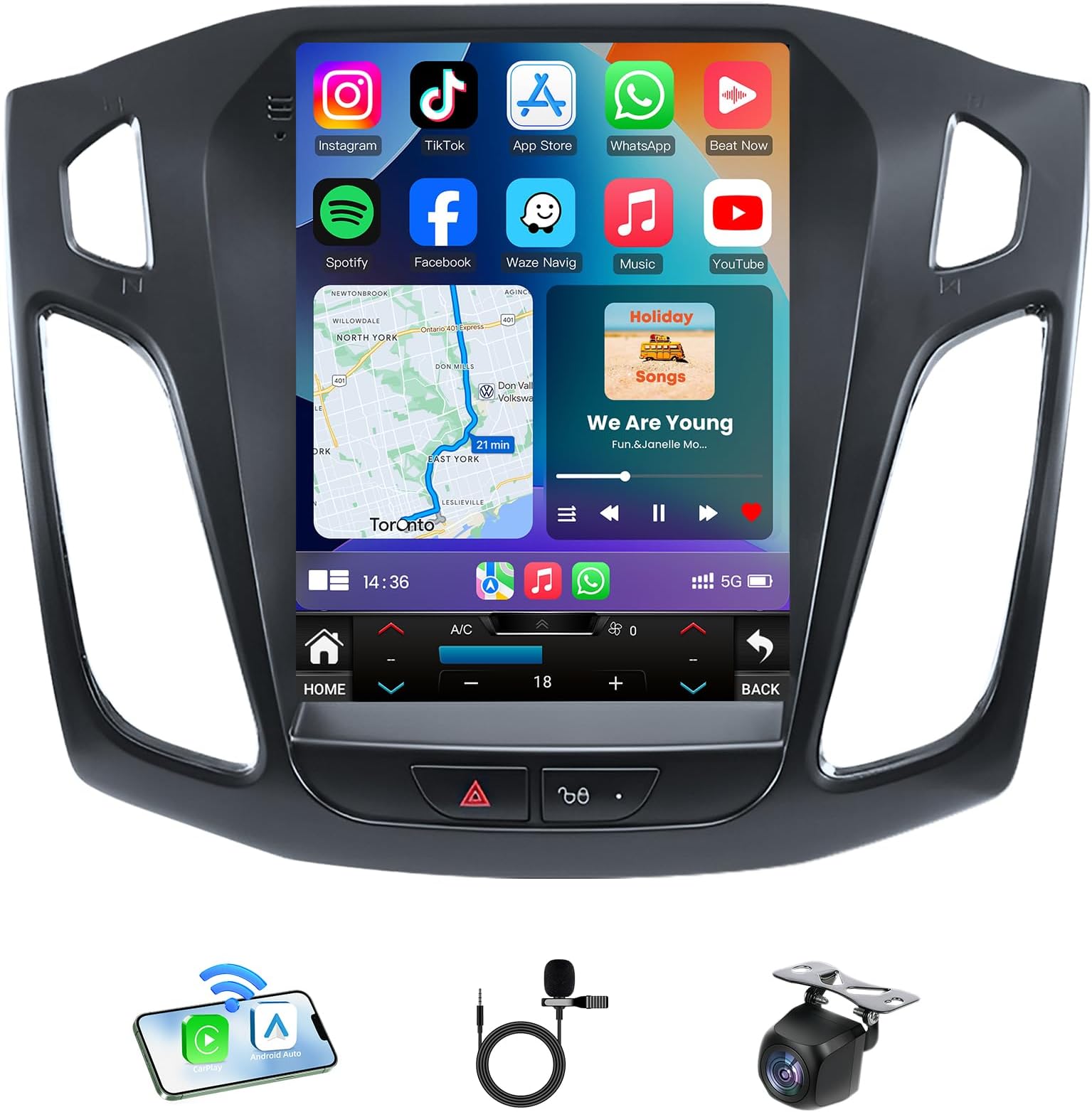 Amazon.com: Ford Focus Car Stereo Radio 2012-2018 with Carplay/Android ...