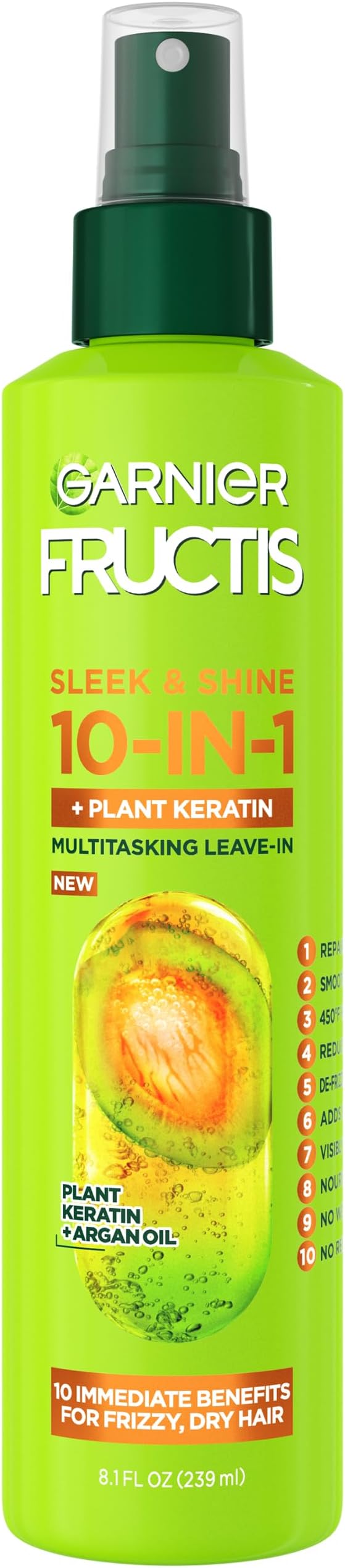 Amazon.com : Garnier Fructis Sleek & Shine 10-in-1 for Frizzy, Dry Hair ...