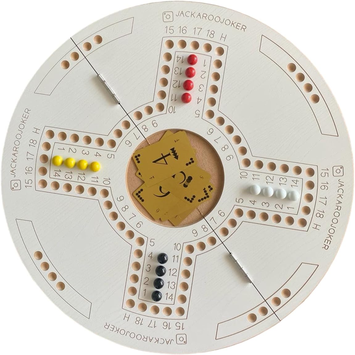 Jackaroo Joker Wooden Board Game for 4 or 6 players double sided ...