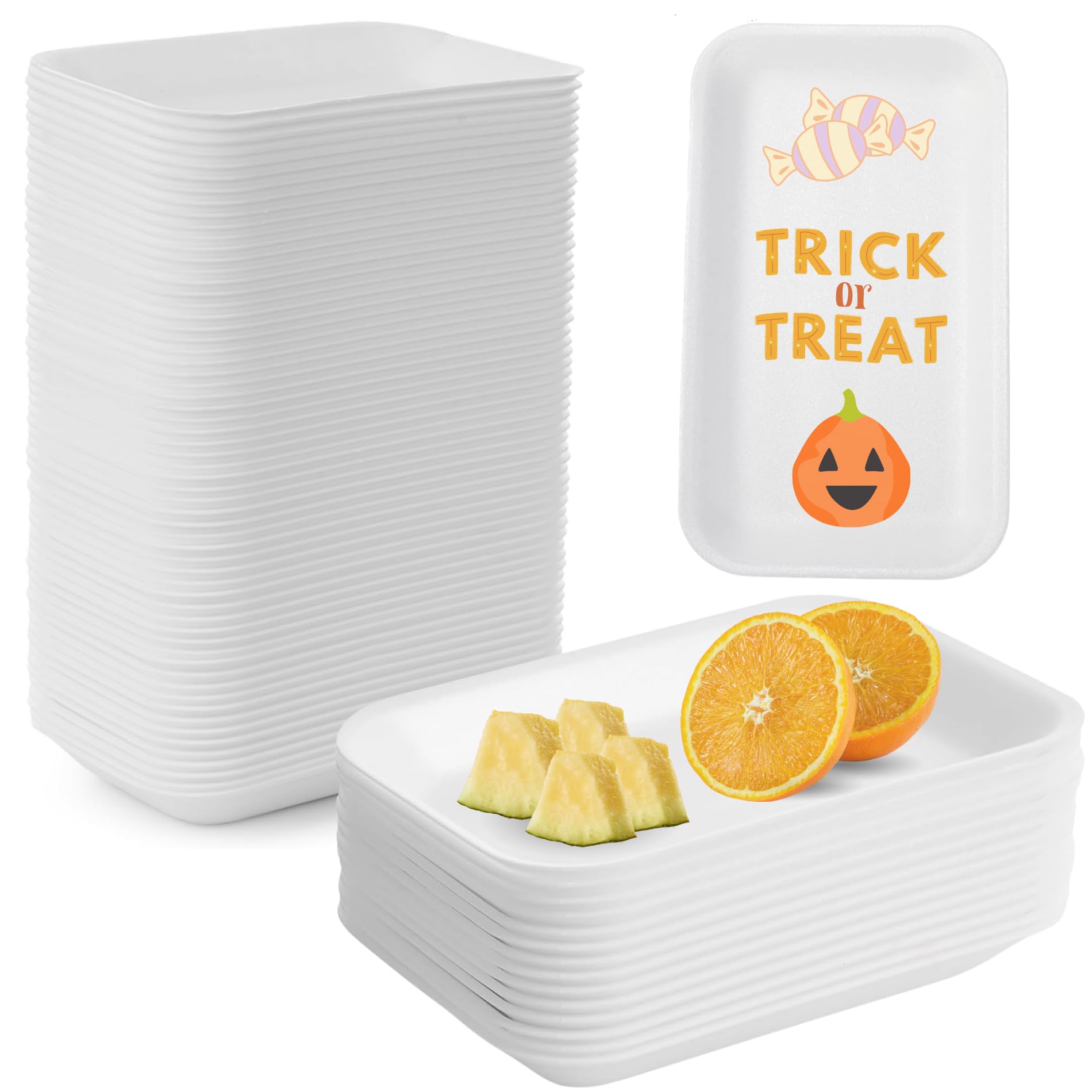 Amazon.com: 50pcs Crafts Foam Trays, White Foam Meat Tray Food Tray ...