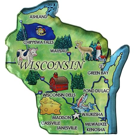 Amazon.com: Wisconsin Six-Piece State Magnet Set by Classic Magnets ...