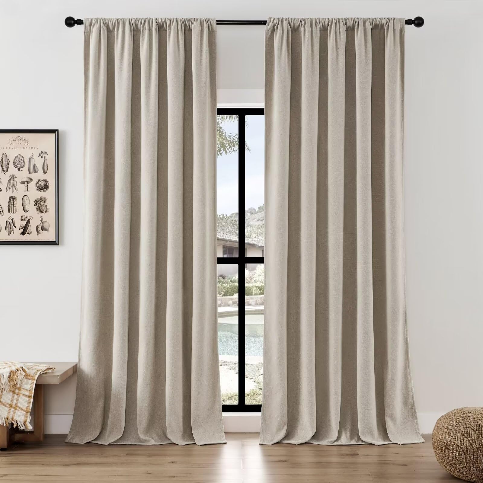 Amazon.com: Joydeco Light Filtering Curtains 84 Inch Length for Bedroom ...