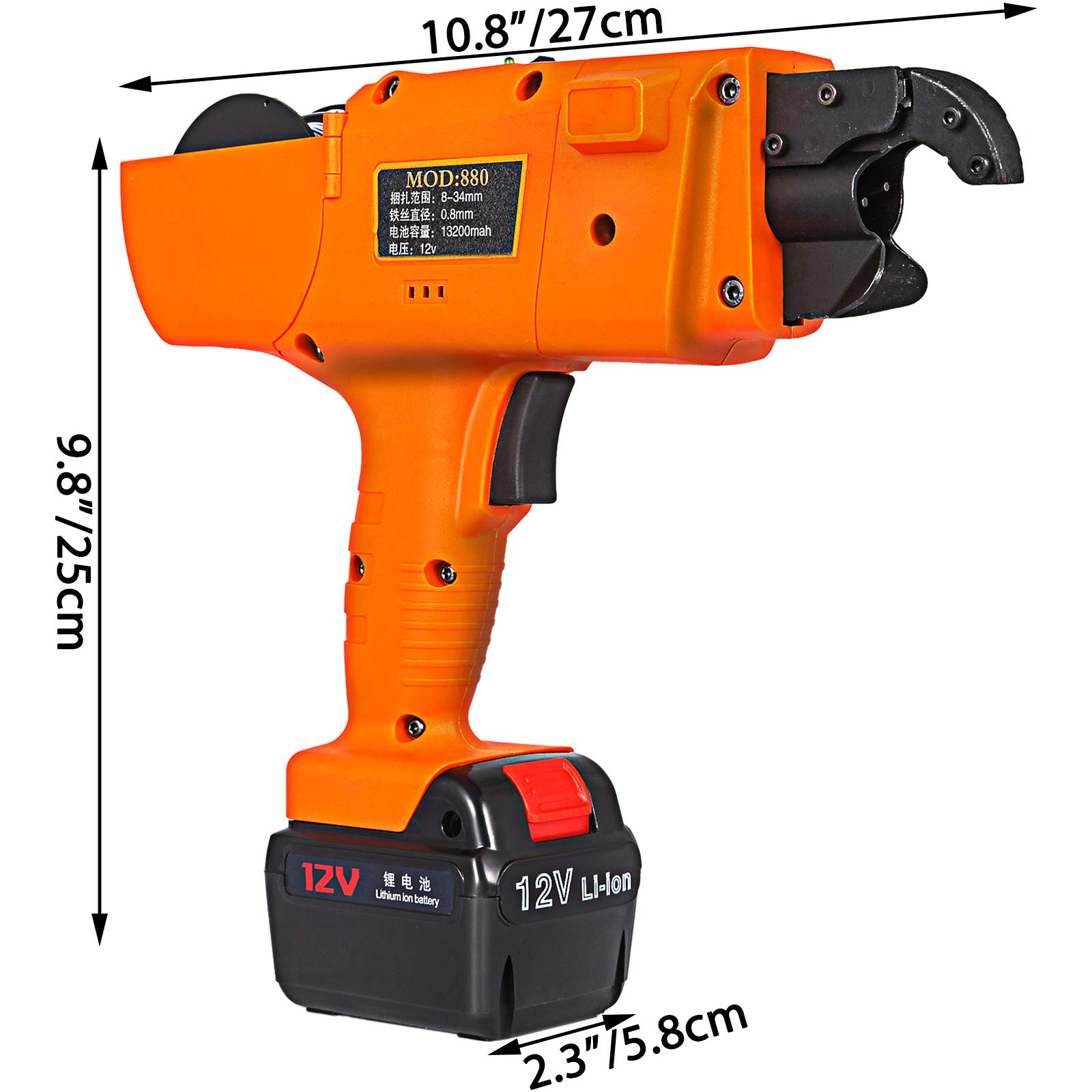 Buy Mophorn 8-34mm Rebar Tying Machine, 13200mah Automatic Rebar Tying ...