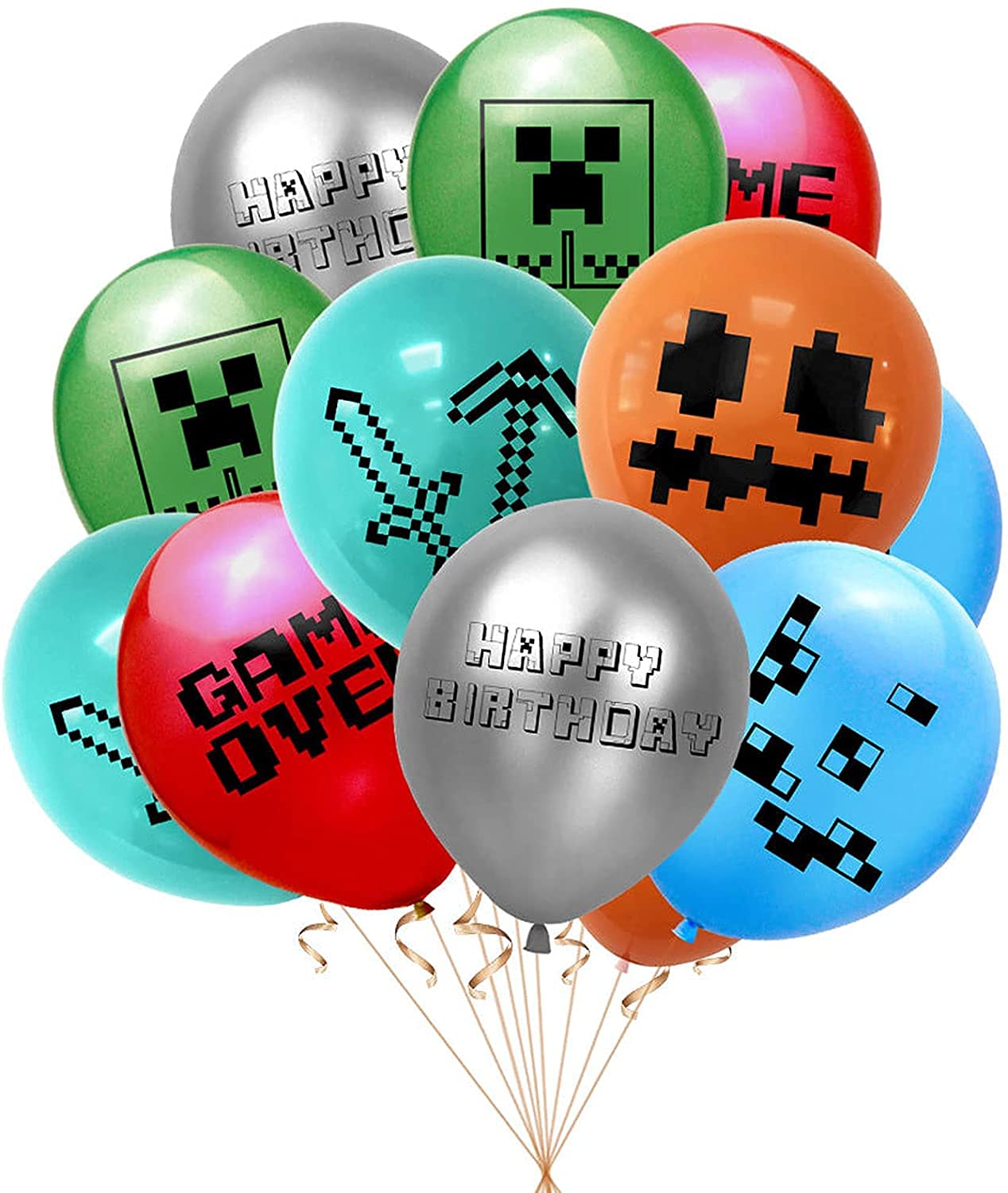 HomeKey Birthday Decorations,Pixel Miner Crafting Style Game Theme ...