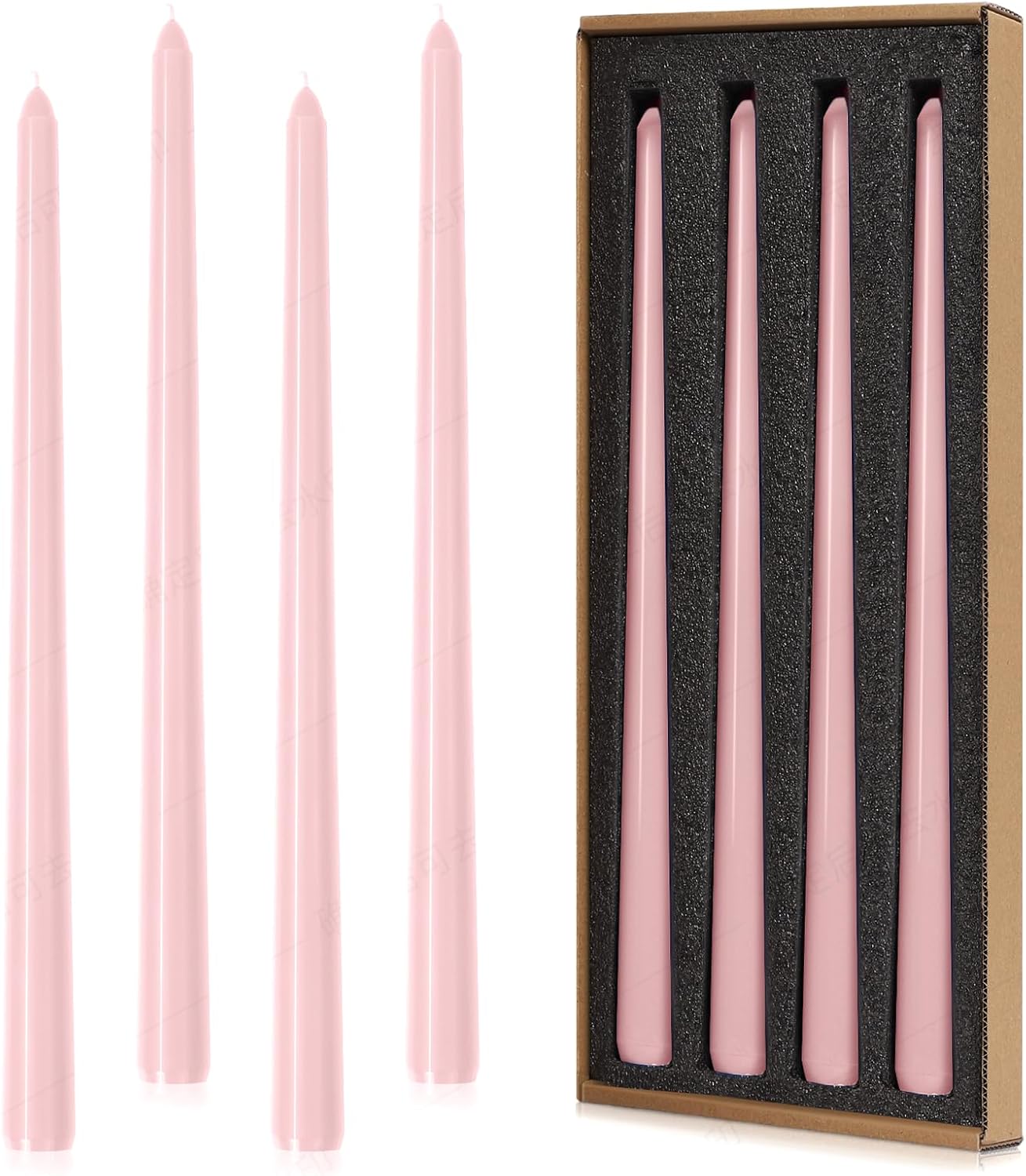 Amazon.com: Taper Candles 12'' Tall Light Pink Colored Candlesticks Set ...
