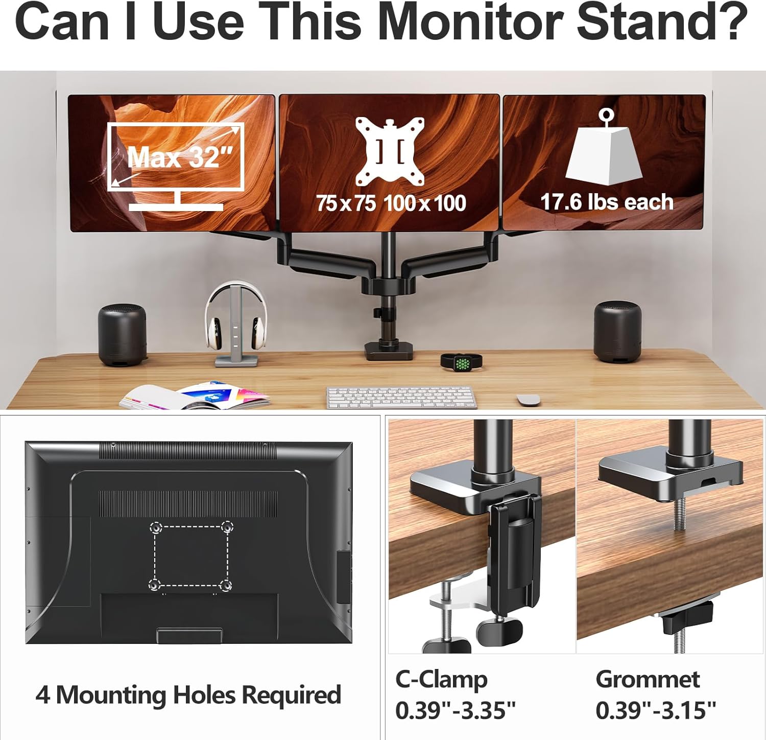 MOUNT PRO Triple Monitor Mount, 3 Monitor Desk Mount Philippines | Ubuy