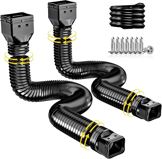Fixmend 2 Packs Gutter Downspout Extensions Extra Long, Drain Downspout ...
