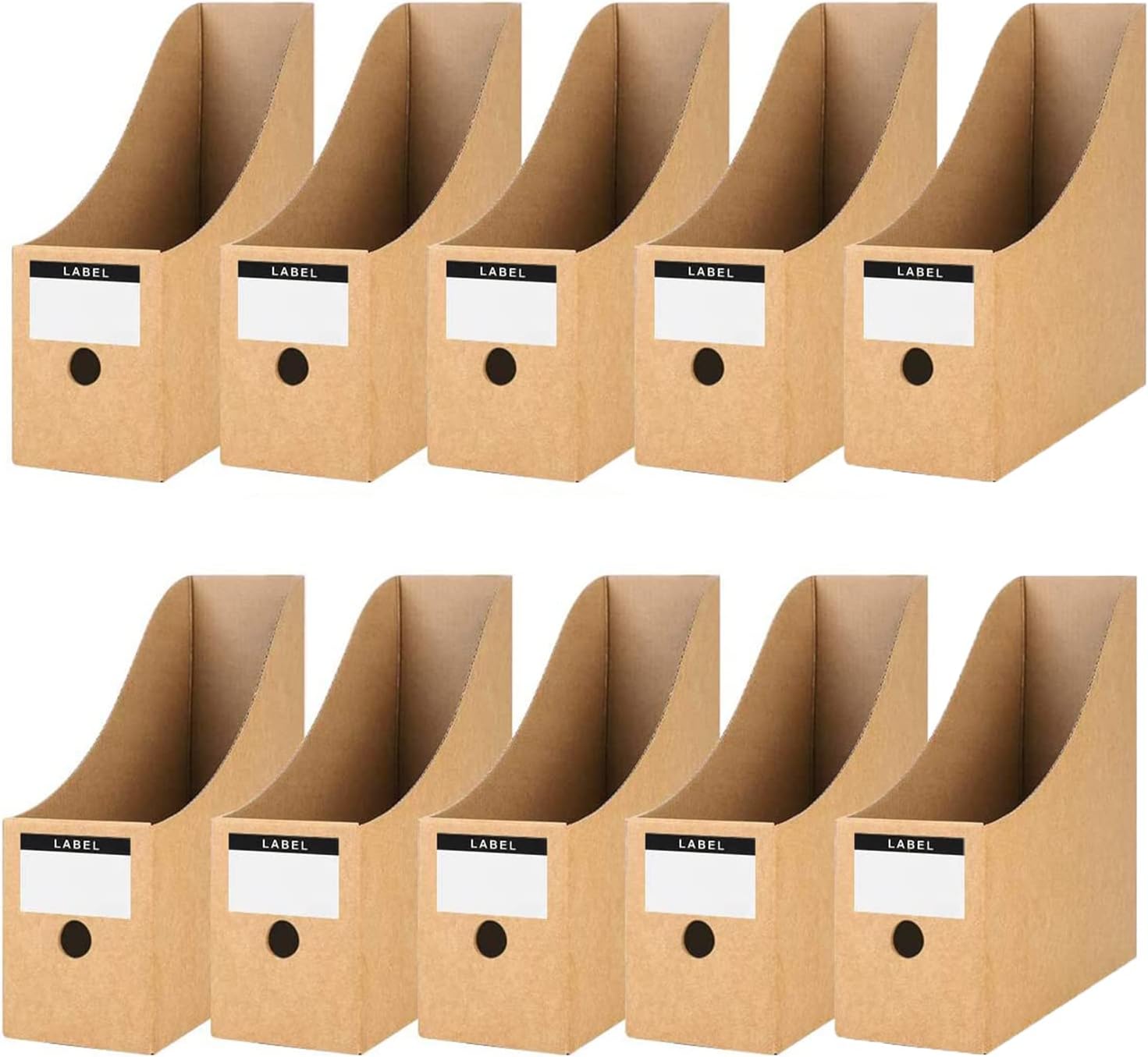 CYH Pack of 10 Kraft Paper Magazine Holder - A4 Cardboard Magazine ...