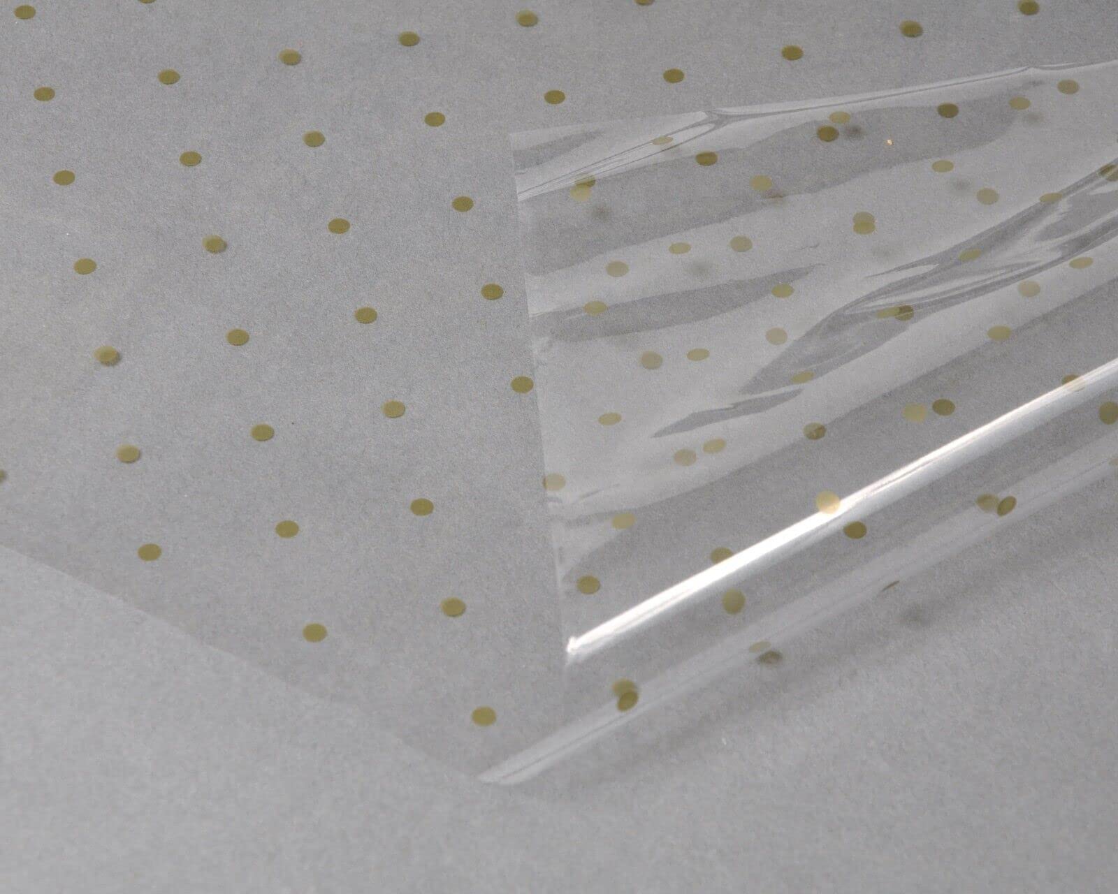 Gold Dot Cellophane Wrap 800mm x 2 Meters : Amazon.co.uk: Stationery ...