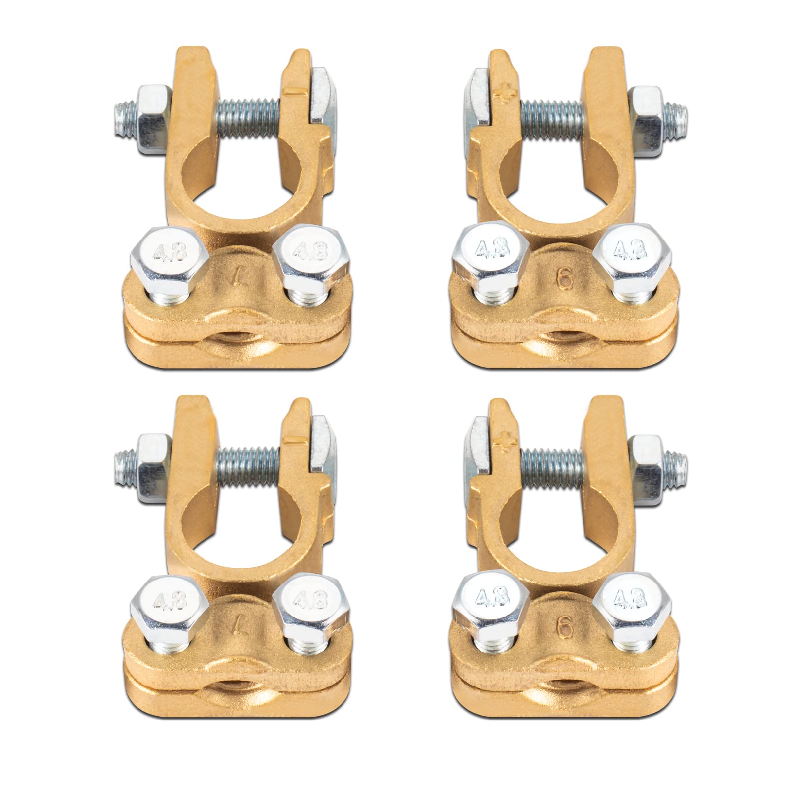 Snapklik.com : Battery Terminals Connectors Clamps, Brass Positive ...