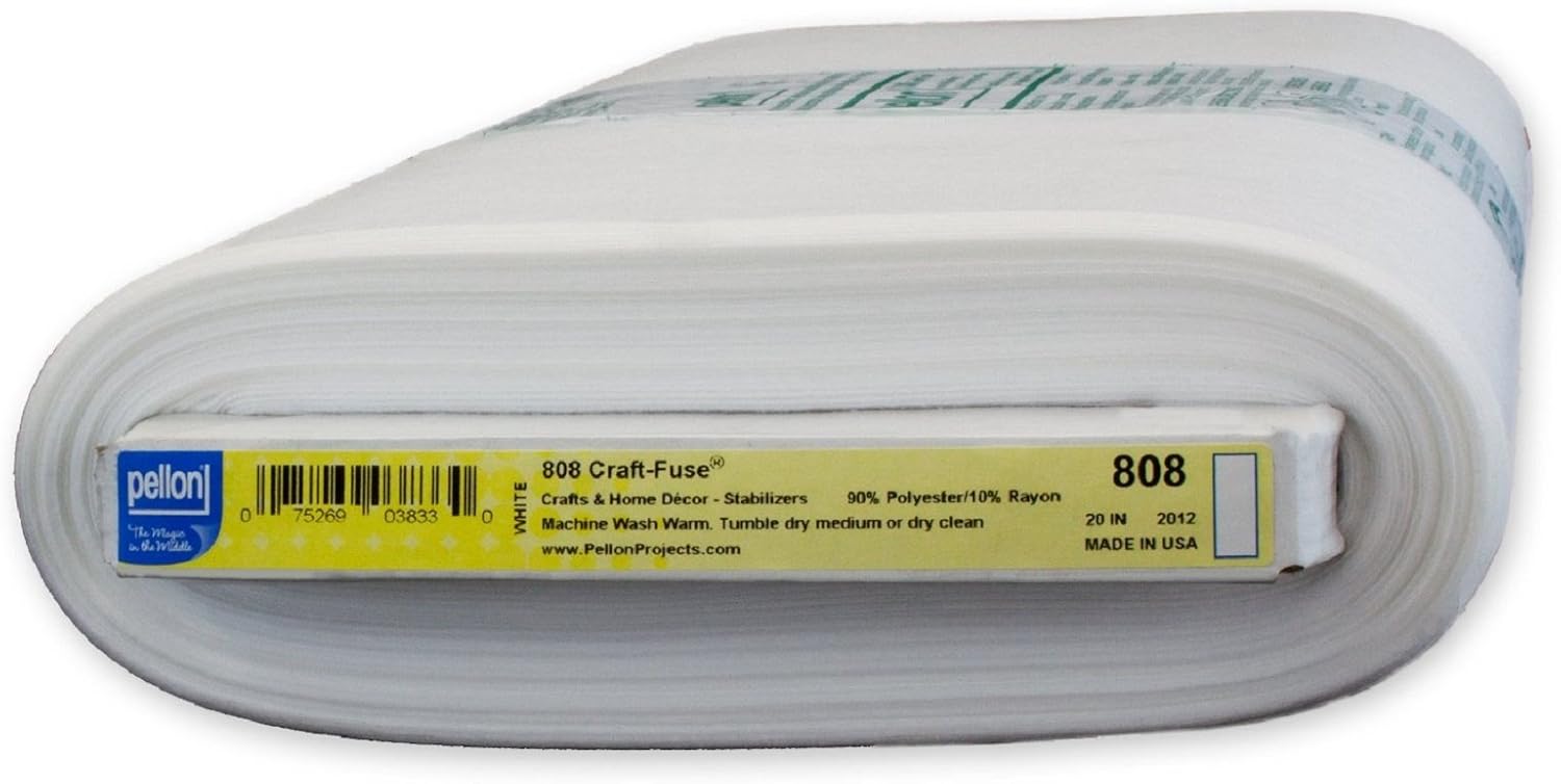 Pellon Craft-Fuse 808 – Blanco – 20 pulgadas x 10 yardas, Blanco, 1 ...
