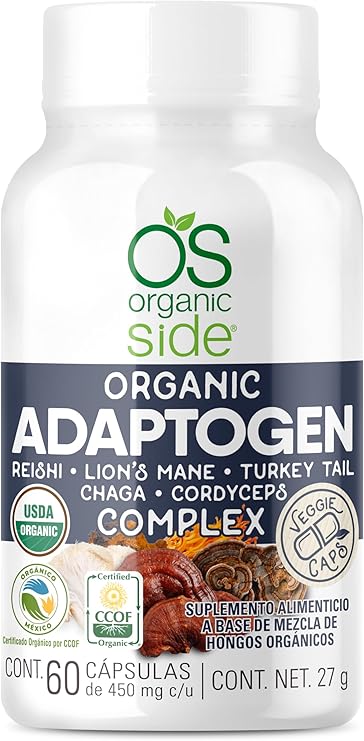 Organic Side - Adaptogen Complex 60 Cápsulas - Reishi, Lion's mane ...
