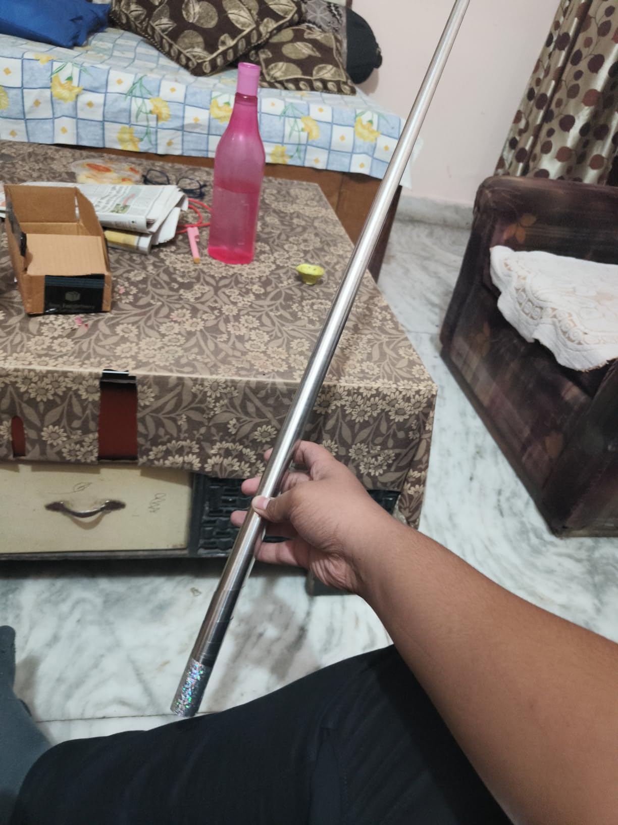 Buy Prishva® Silver Appearing Cane Metal Steel Professional Trick Prop ...