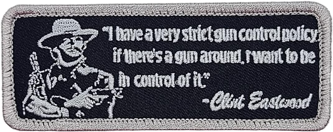 Amazon.com: Gun Control Clint Eastwood Morale Patch - 4 x 1.5 inch Hook ...
