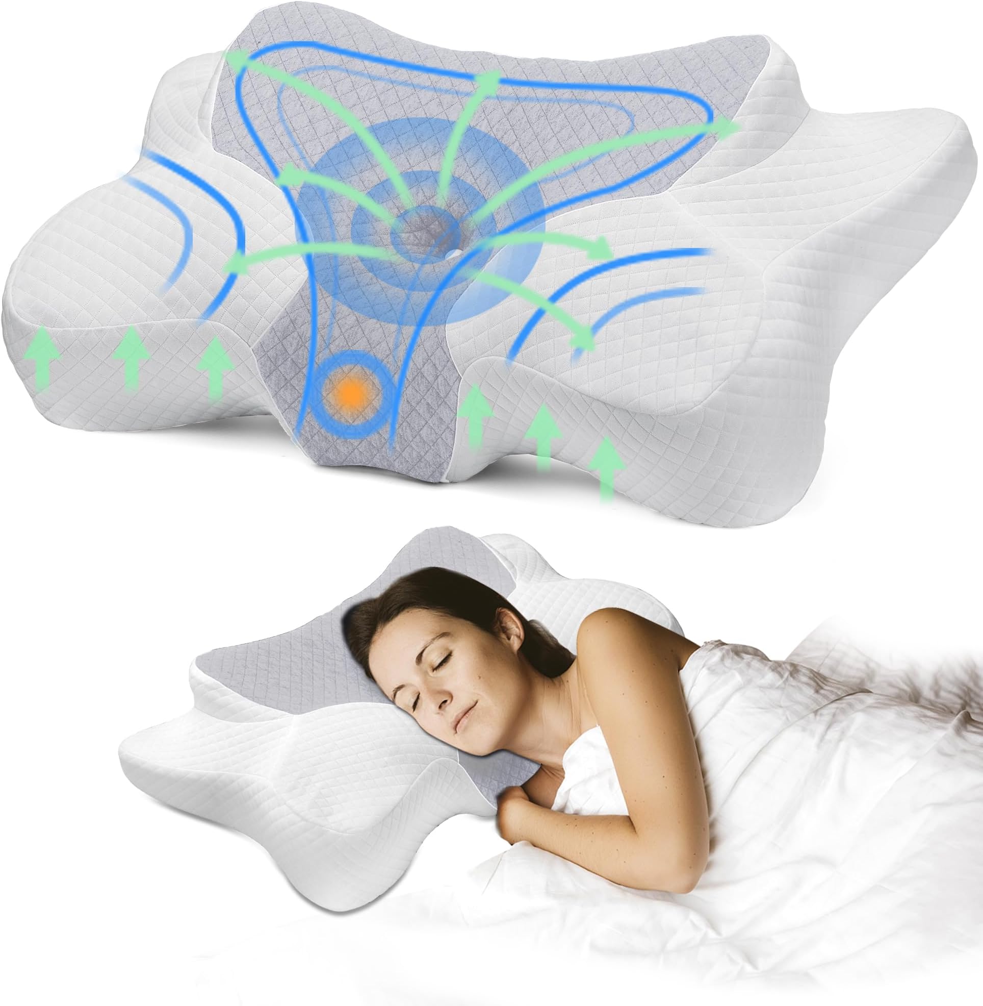 Amazon.com: Moresting High Resilience Memory Foam Neck Pillow, Travel Cervical Pillow, All ...