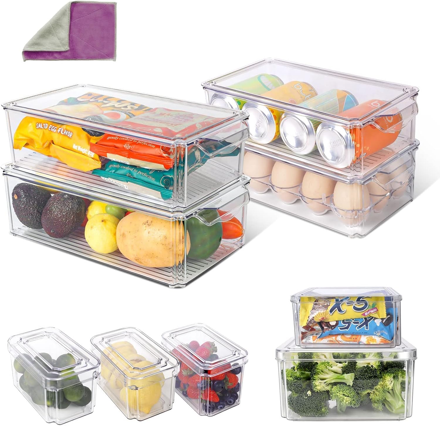 Masthome Boîtes de Rangement Frigo Transparent, Empilable Organisateur ...