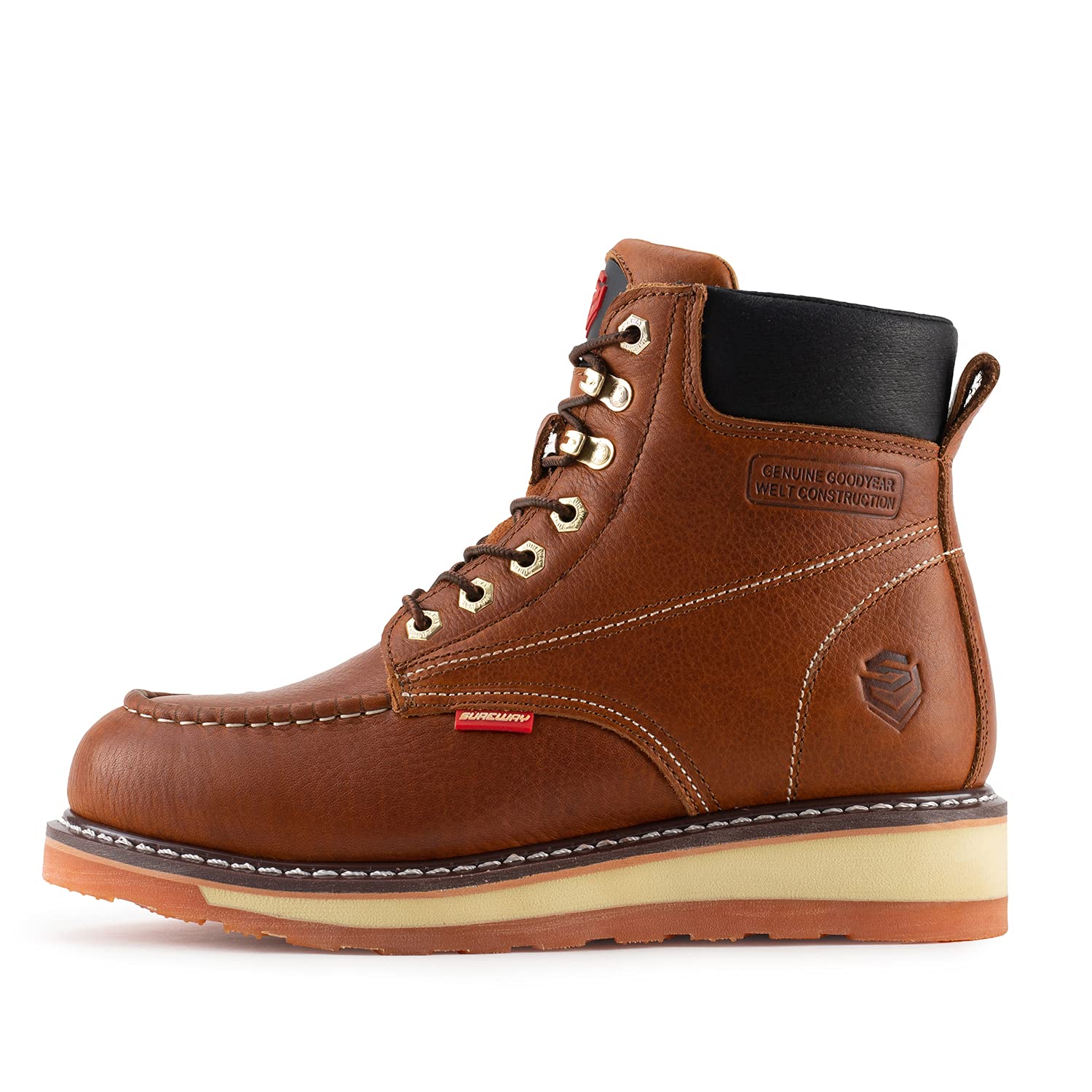 SUREWAY Men's Heavy Duty Soft/Comp/Steel Toe Work Boots/Shoes for Men ...