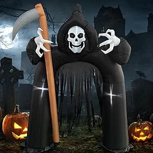 Amazon.com: Gpaentsn Halloween Inflatable Grim Reaper Archway, 8FT ...