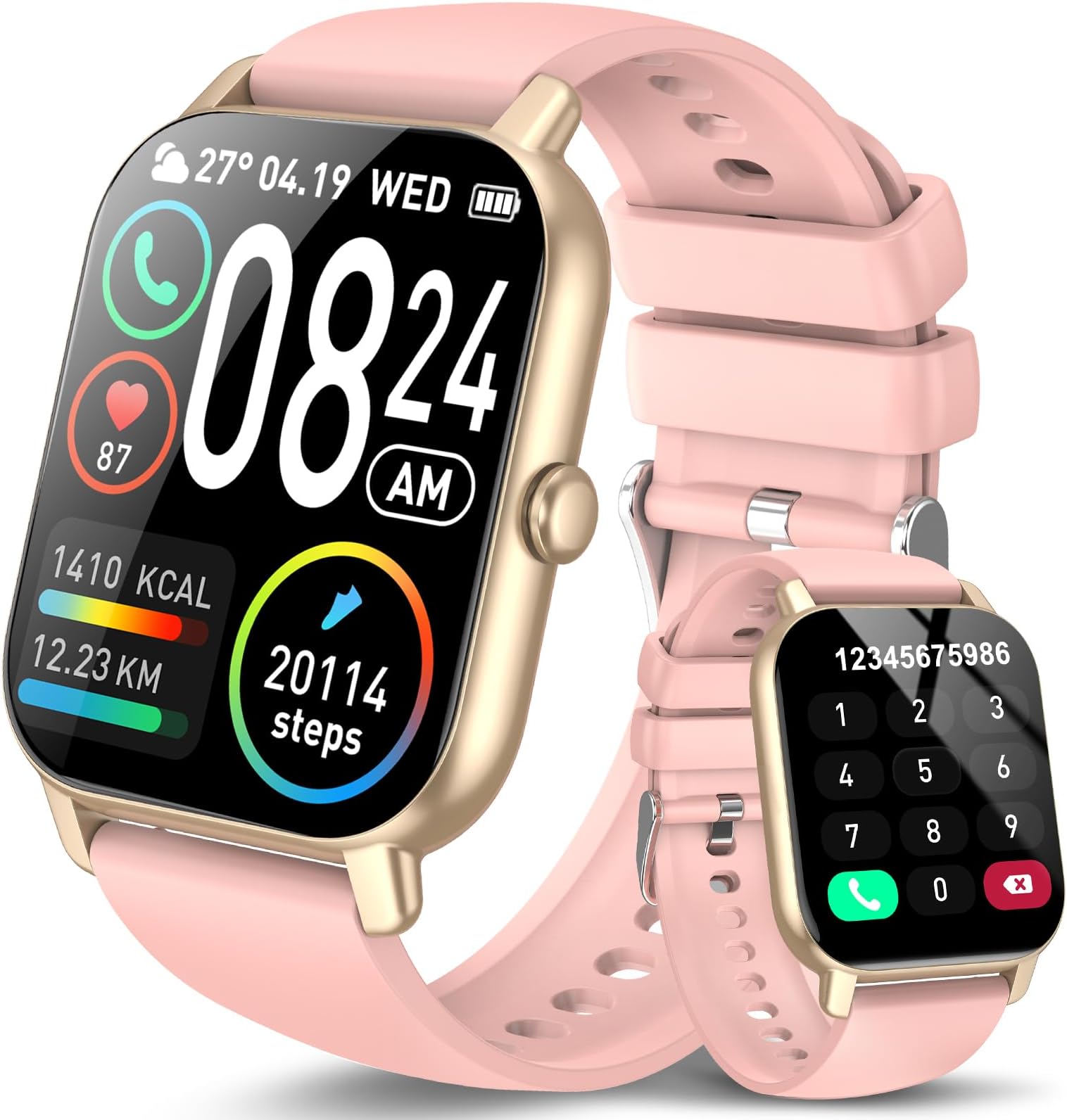 Montre Connectée Femme avec Appel Bluetooth, 24 Modes Sport Moniteur de ...