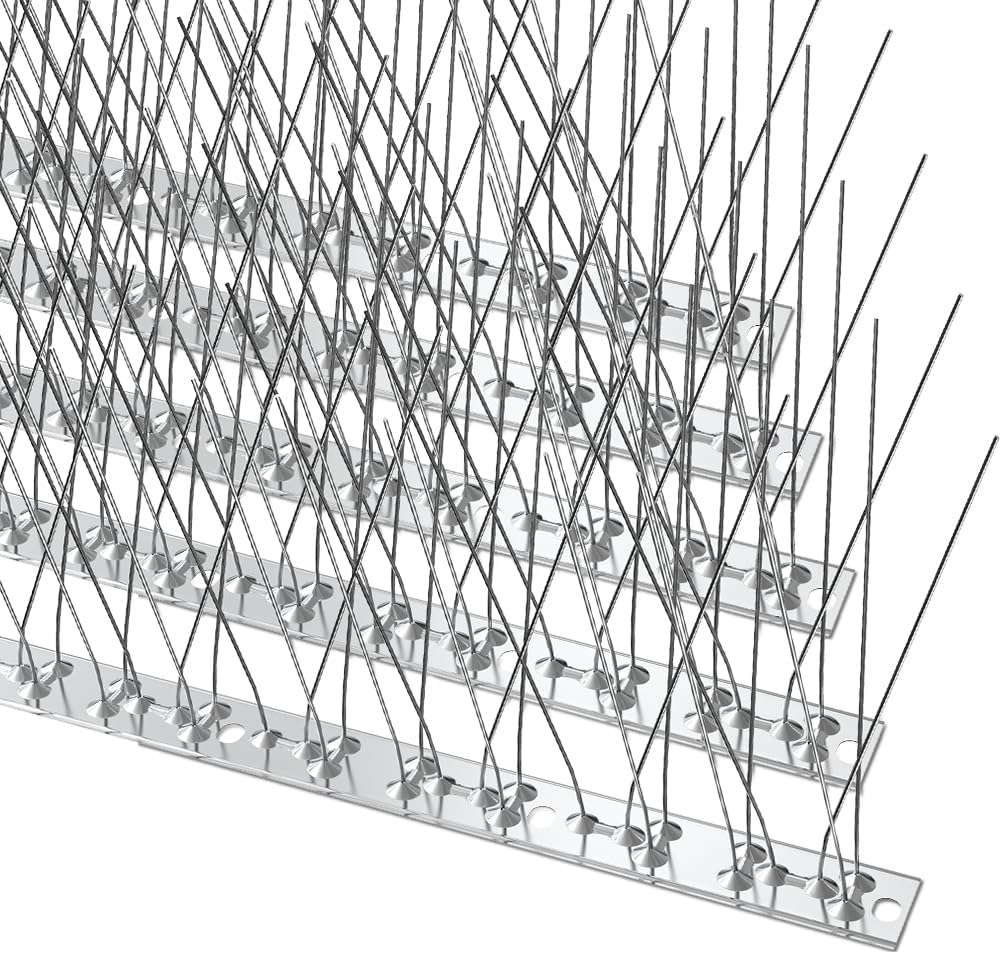 wohohoho Bird Spikes for Pigeons with Stainless Steel Base, 6.5M (21 ...