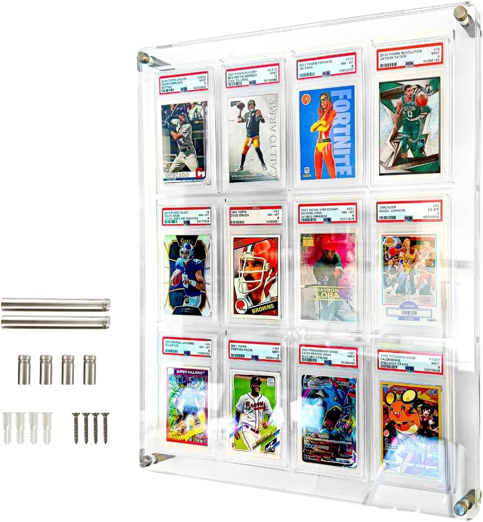Amazon.com: ELITIK Acrylic Card Display Case for Graded Cards, Holds 12 ...