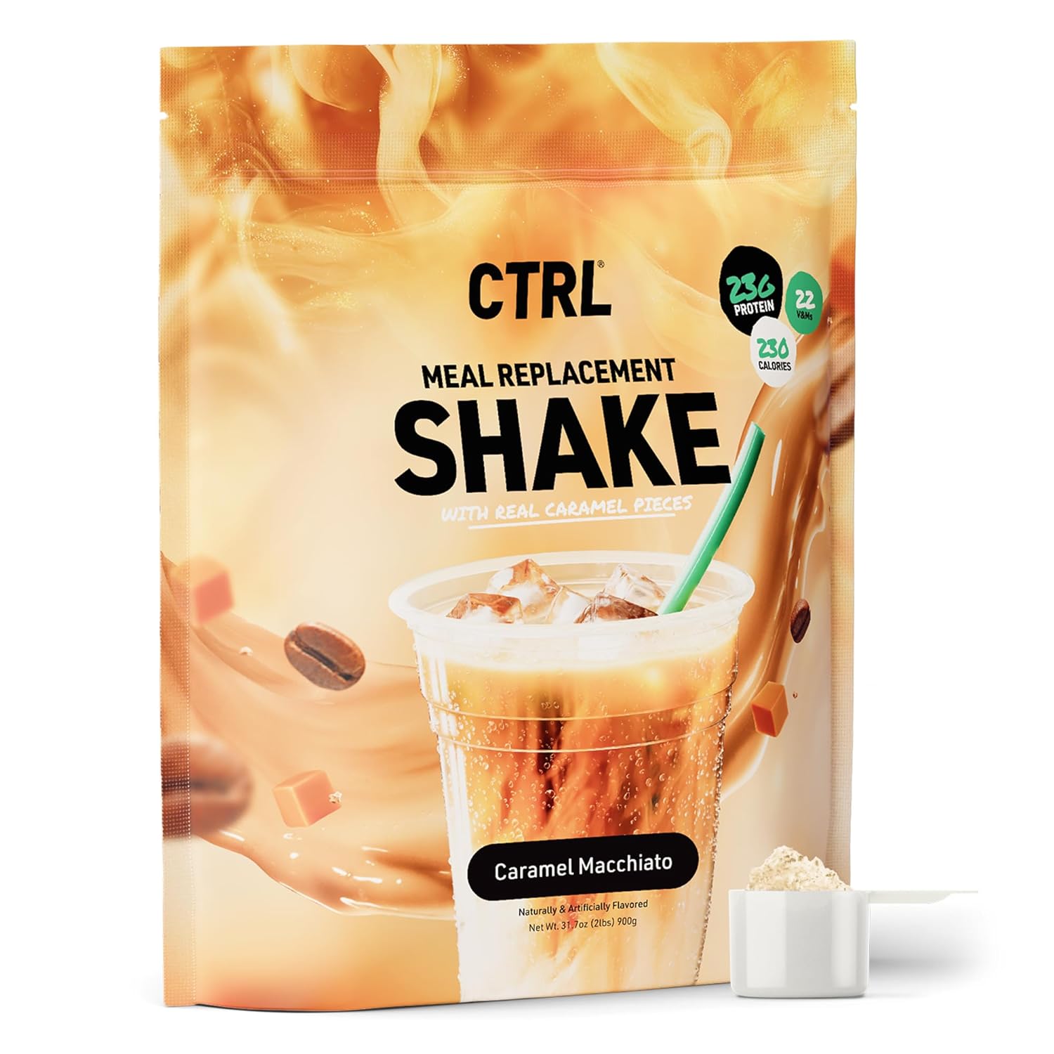 Amazon.com : CTRL Meal Replacement Shake with Real Caramel Pieces – Caramel Macchiato - 15 ...