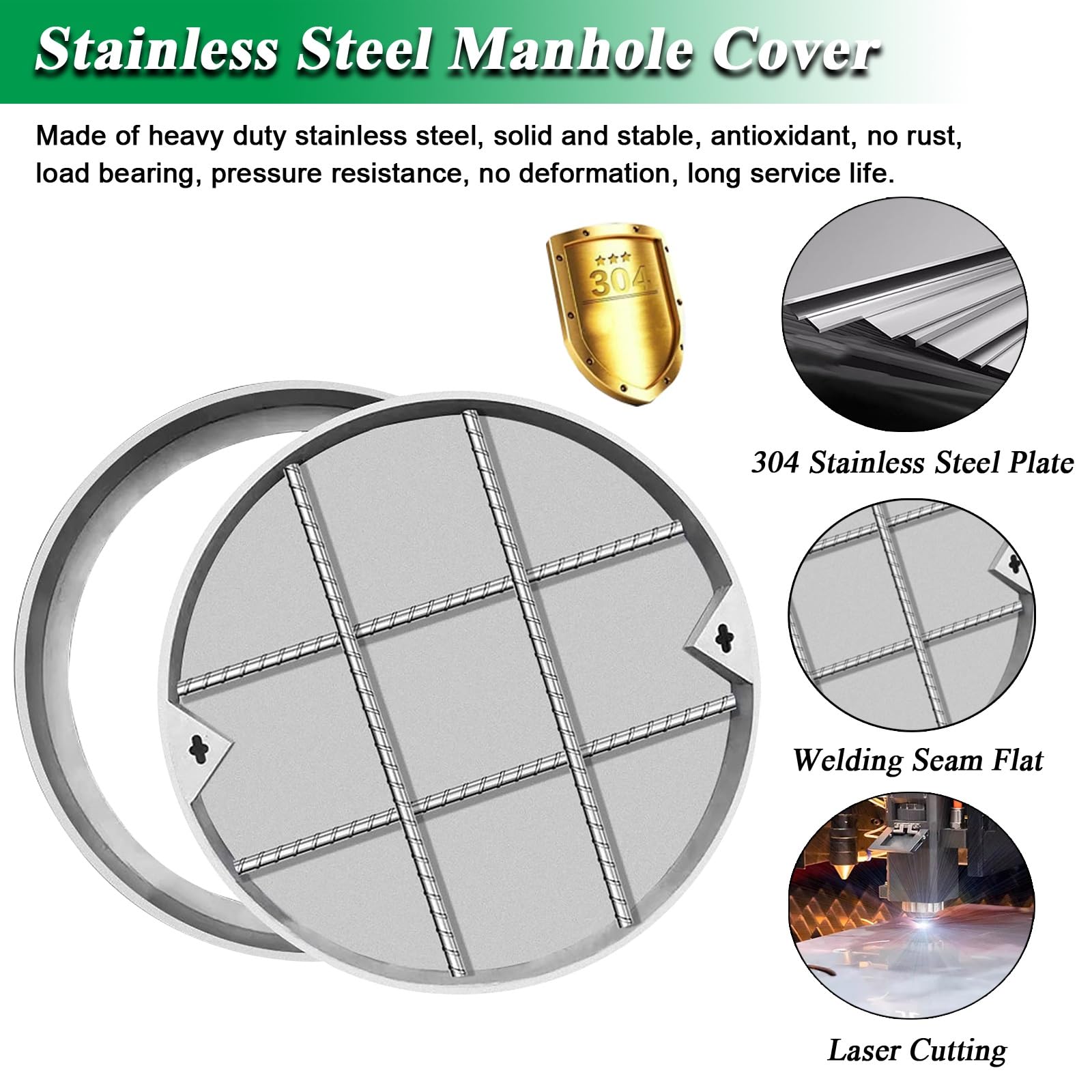 Manhole Covers 30 Inch Round Stainless Steel Manhole Cover, For Oil ...