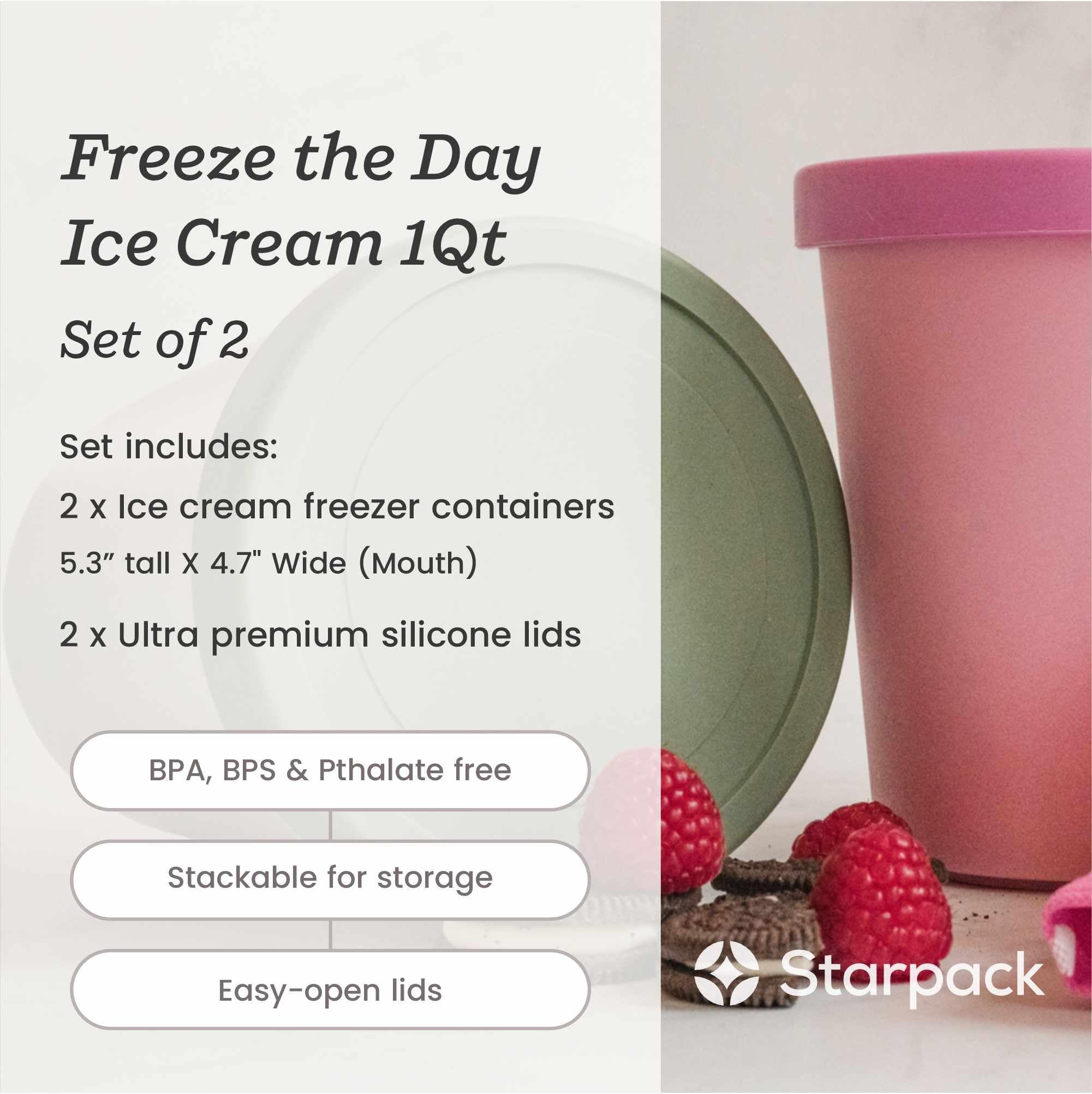 Snapklik.com : Starpack Freeze The Day Ice Cream Storage Containers For ...
