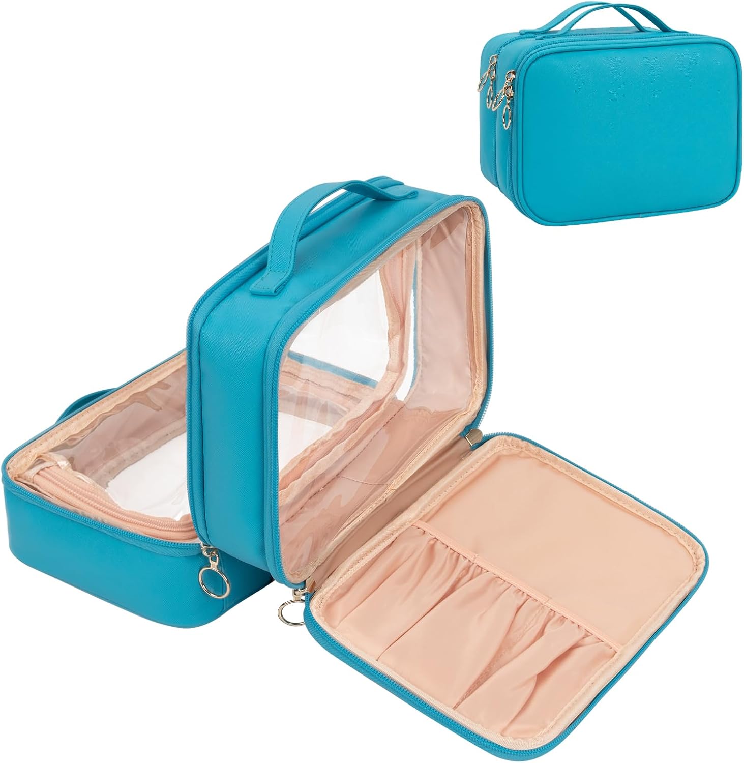 Amazon.com: OCHEAL Makeup Bag, Double Layer Cosmetic Bag, Large ...