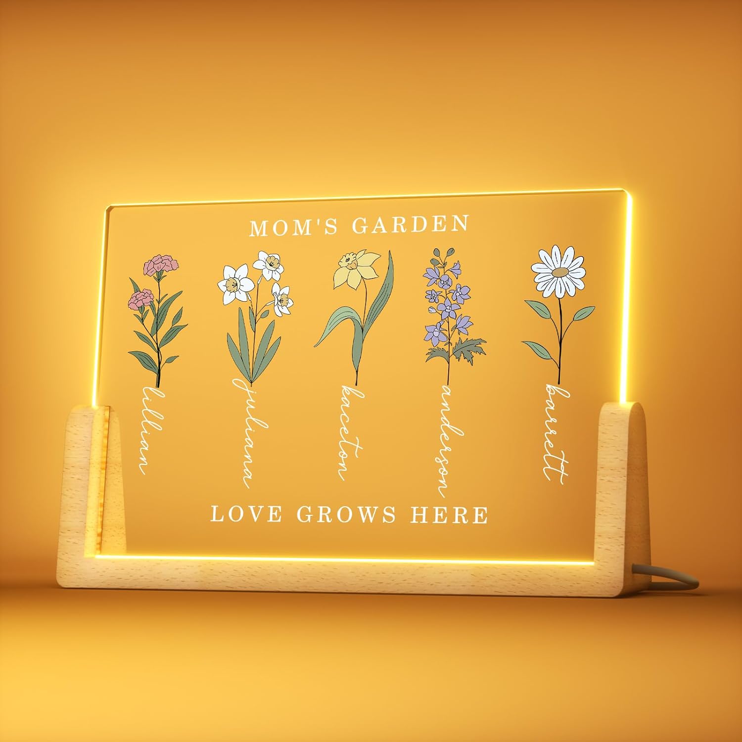 Amazon.com: Personalized Birth Month Flower Plaque - Custom Gifts for ...