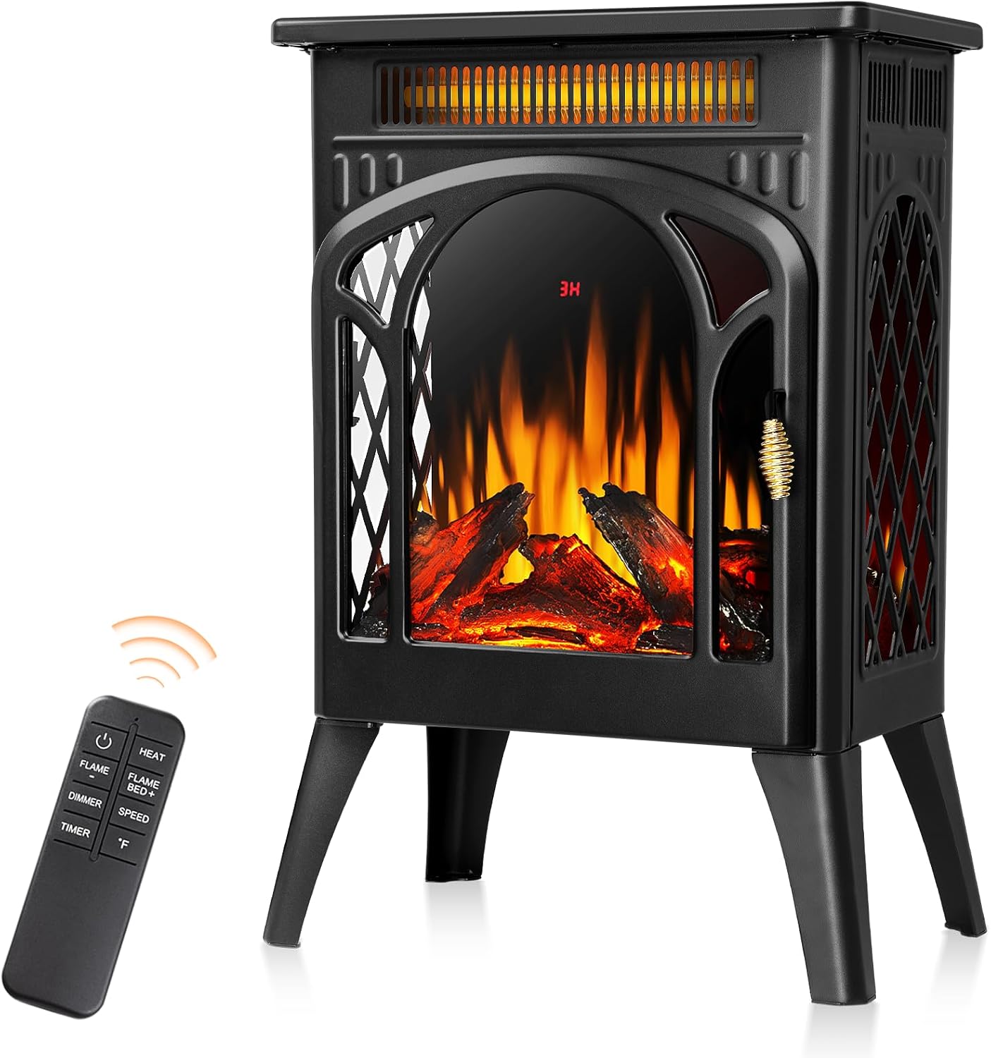 Amazon.com: Crzoe 3D Electric Fireplace Heater,1500W Infrared Electric ...