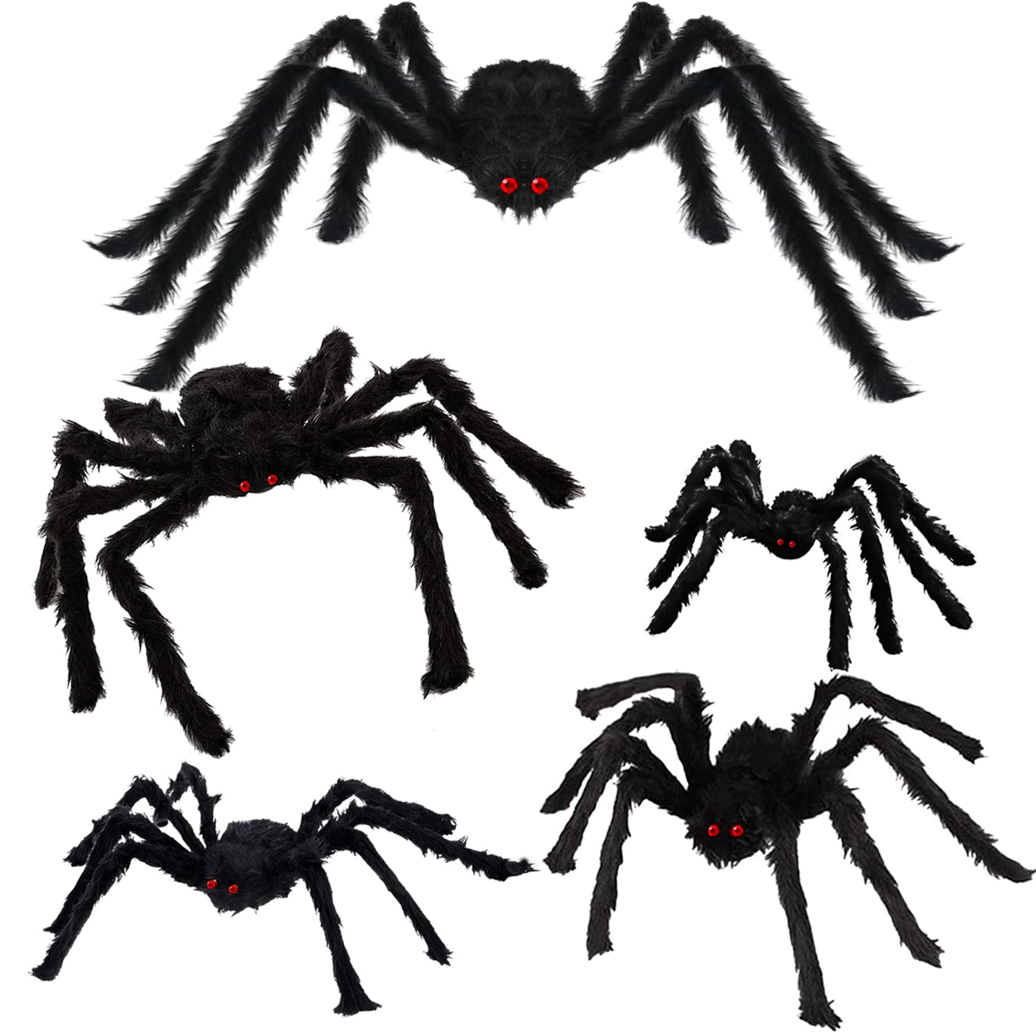 Amazon.com: Halloween Spider Decorations, 5Pcs Realistic Halloween ...