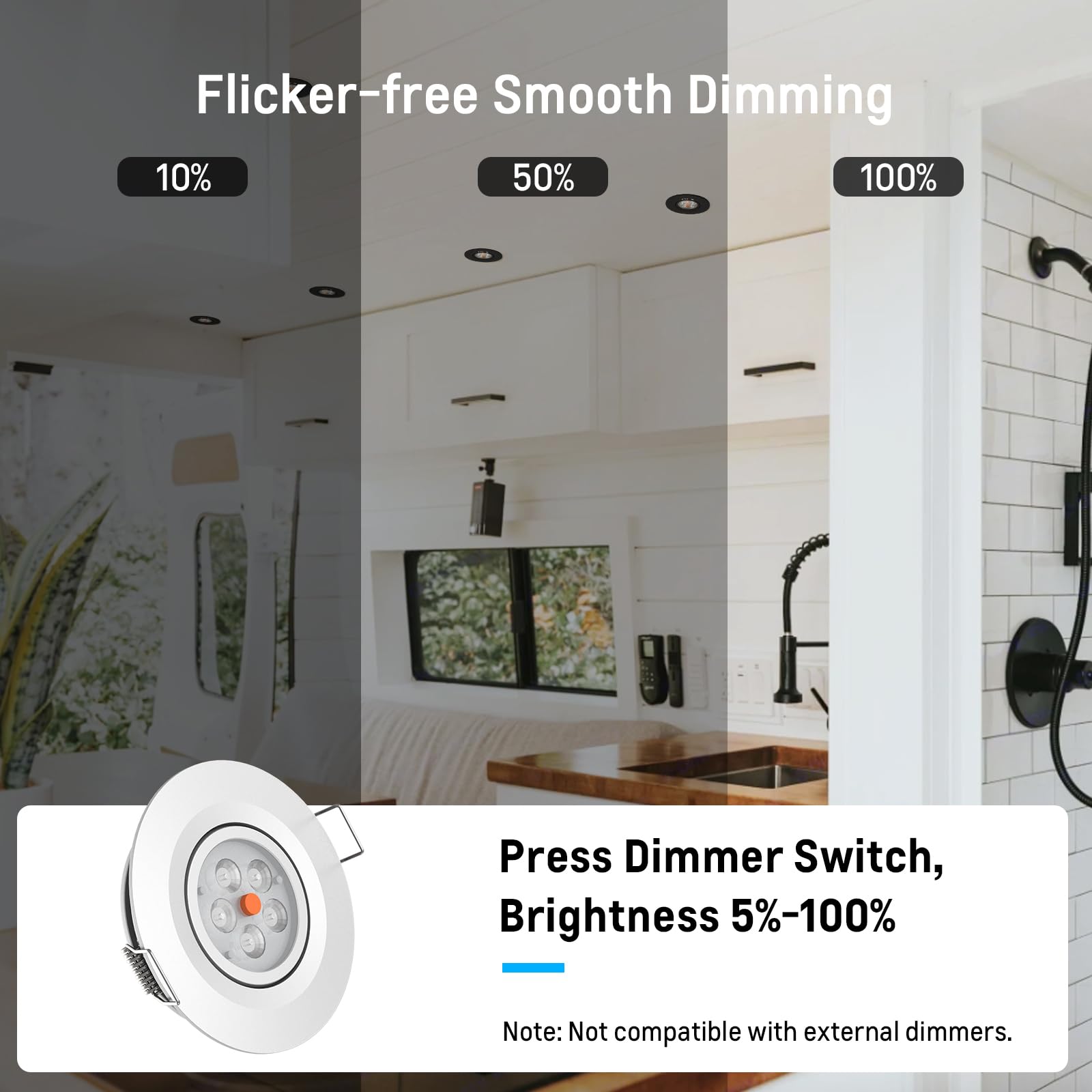 Snapklik.com : Acegoo Swivel RV Light Recessed Puck Light 12V LED RV ...